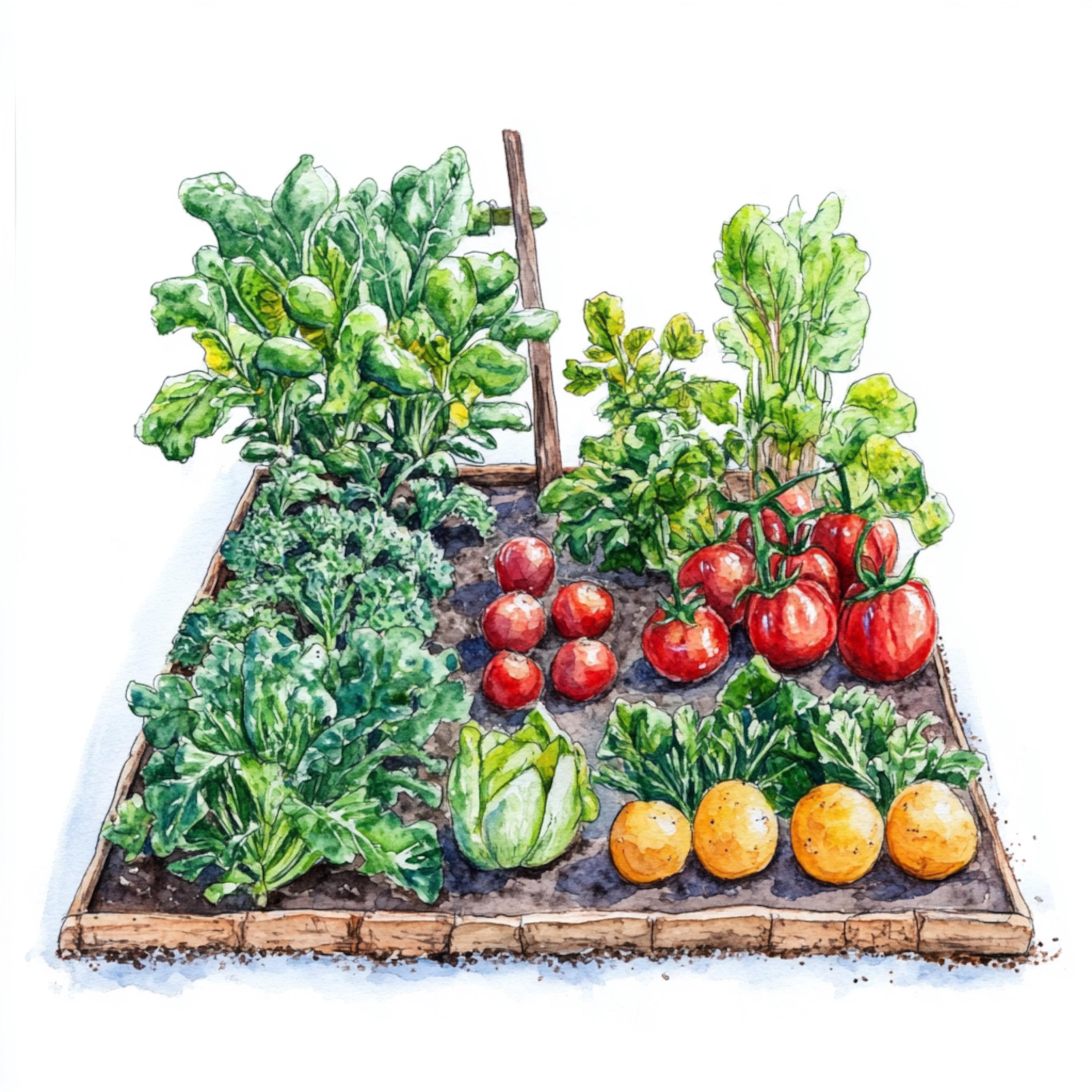 Printable Vegetable Garden Decor, Watercolor Images, Garden Art, 10 ...