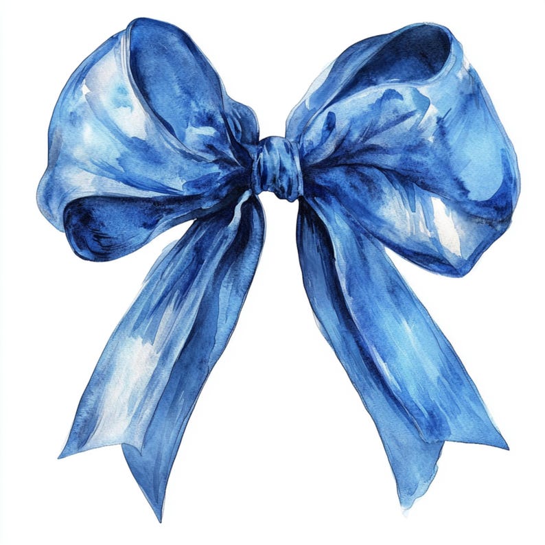 Printable Blue Bows, Watercolor Bows, Blue Clip Art, Bows Decor, DIY ...