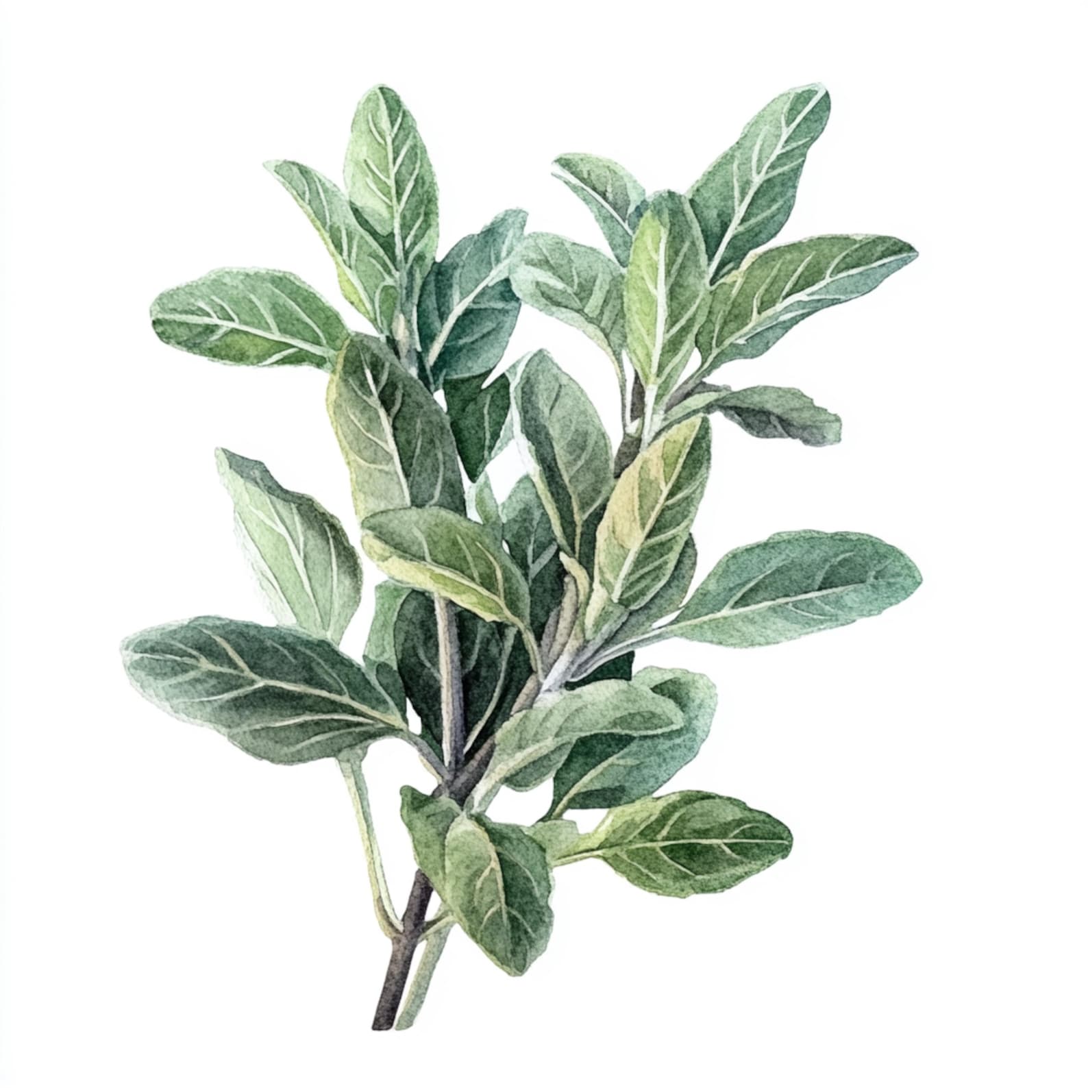 10 Printable Sage Herb, Watercolor Images, Sage Clip Art, Printable ...