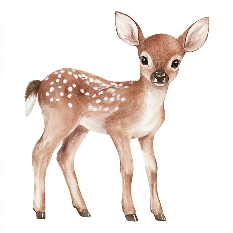 10 Fawn Baby Clipart, Bemby for Nursery, Printable Watercolor Clipart ...
