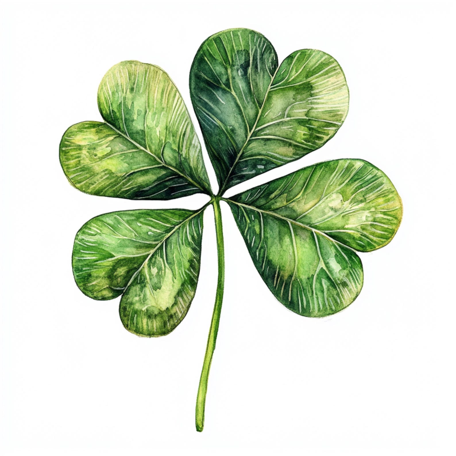 Printable Clover Leaf Decor, Watercolor Lucky Clover, Ivy Botanical Art ...