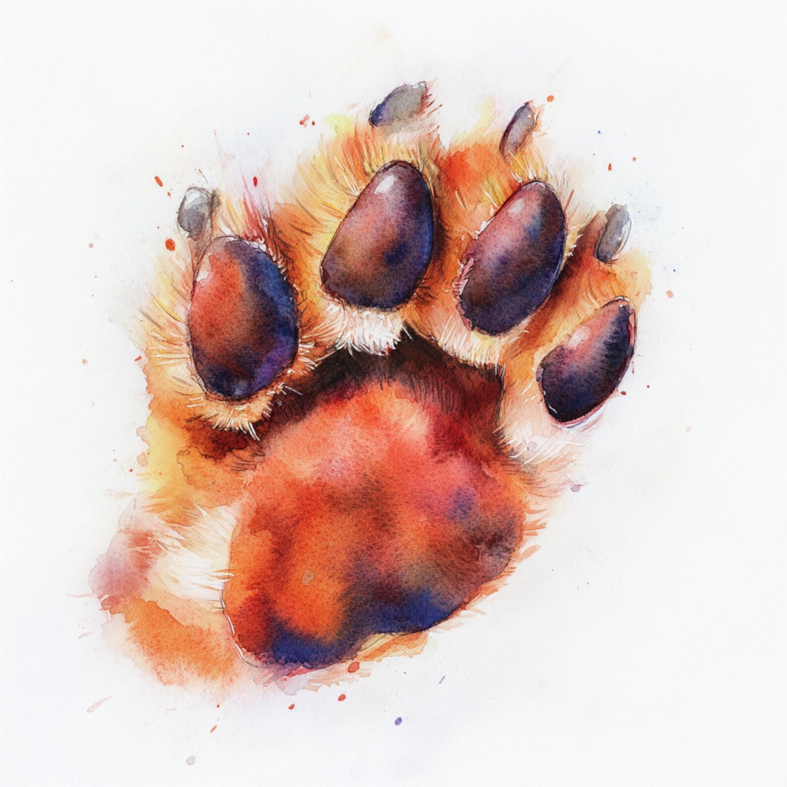 Printable Dogs Paw Clipart, Watercolor Paws, Cute Dogs Paws, Printable ...