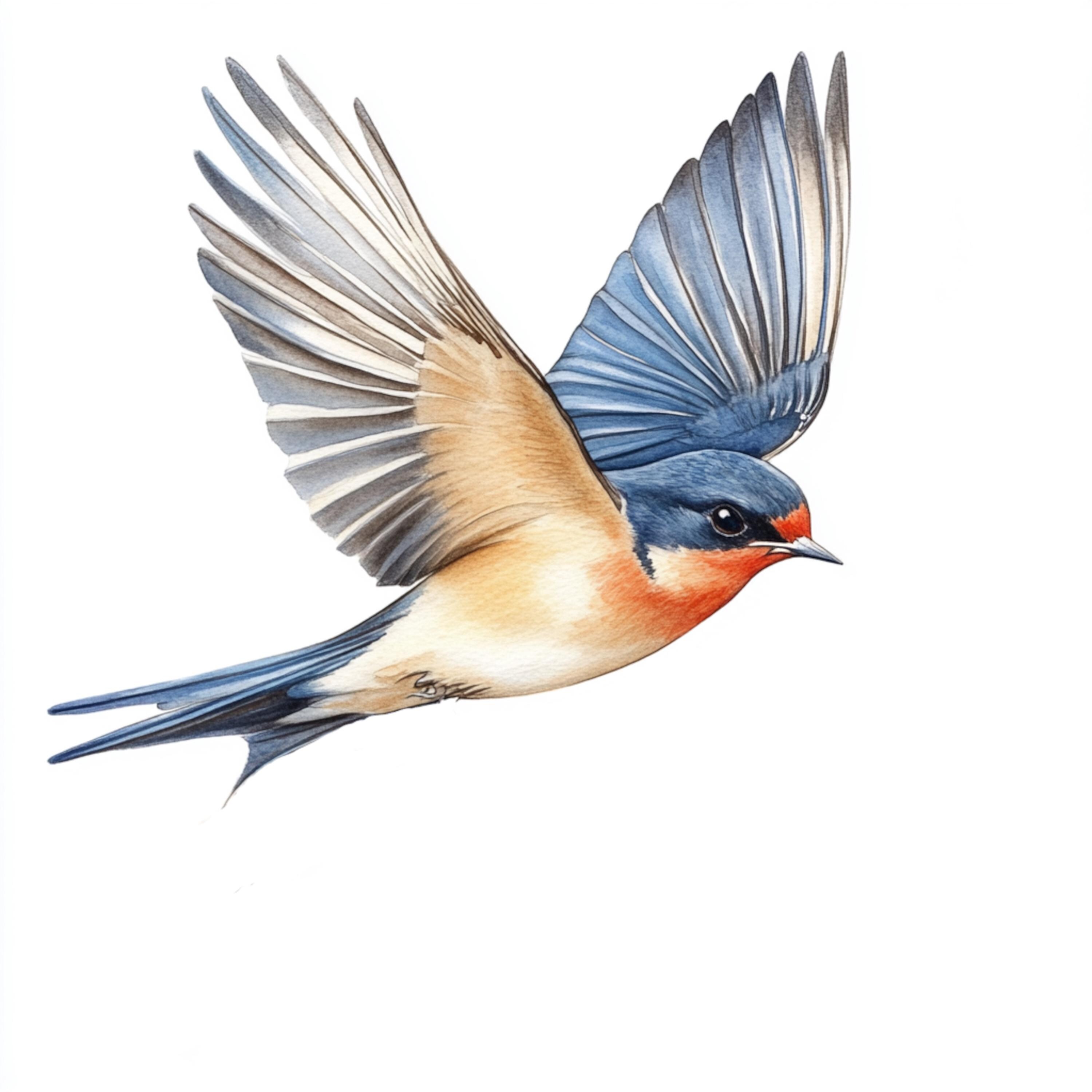 10 Printable Swallow, Swallow Bird, Watercolor Bird, Swallow Clip Art ...