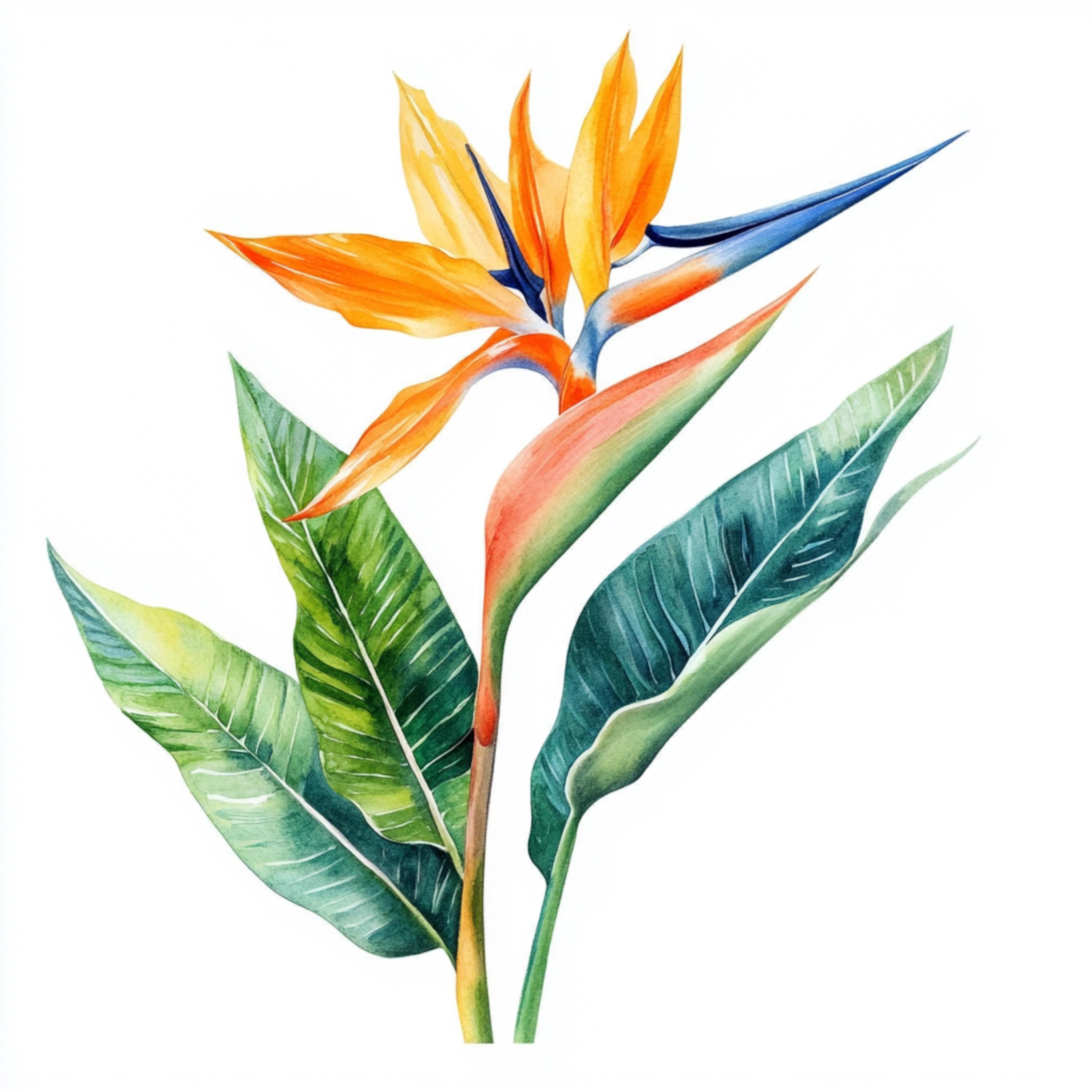 10 Printable Strelitzia, Orange Flower, Bird of Paradise Flower Gift ...