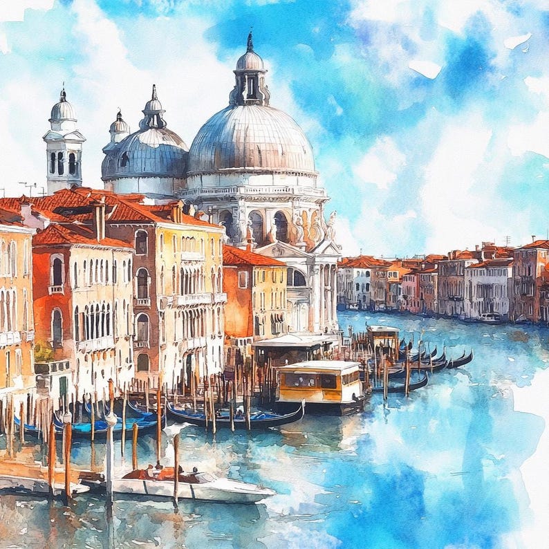 10 Printable Venice, Vintage Venice Art, European Street Painting, Cozy ...