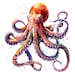 Printable Octopus Clipart, Octopus Watercolor, Nautical Clip Art ...