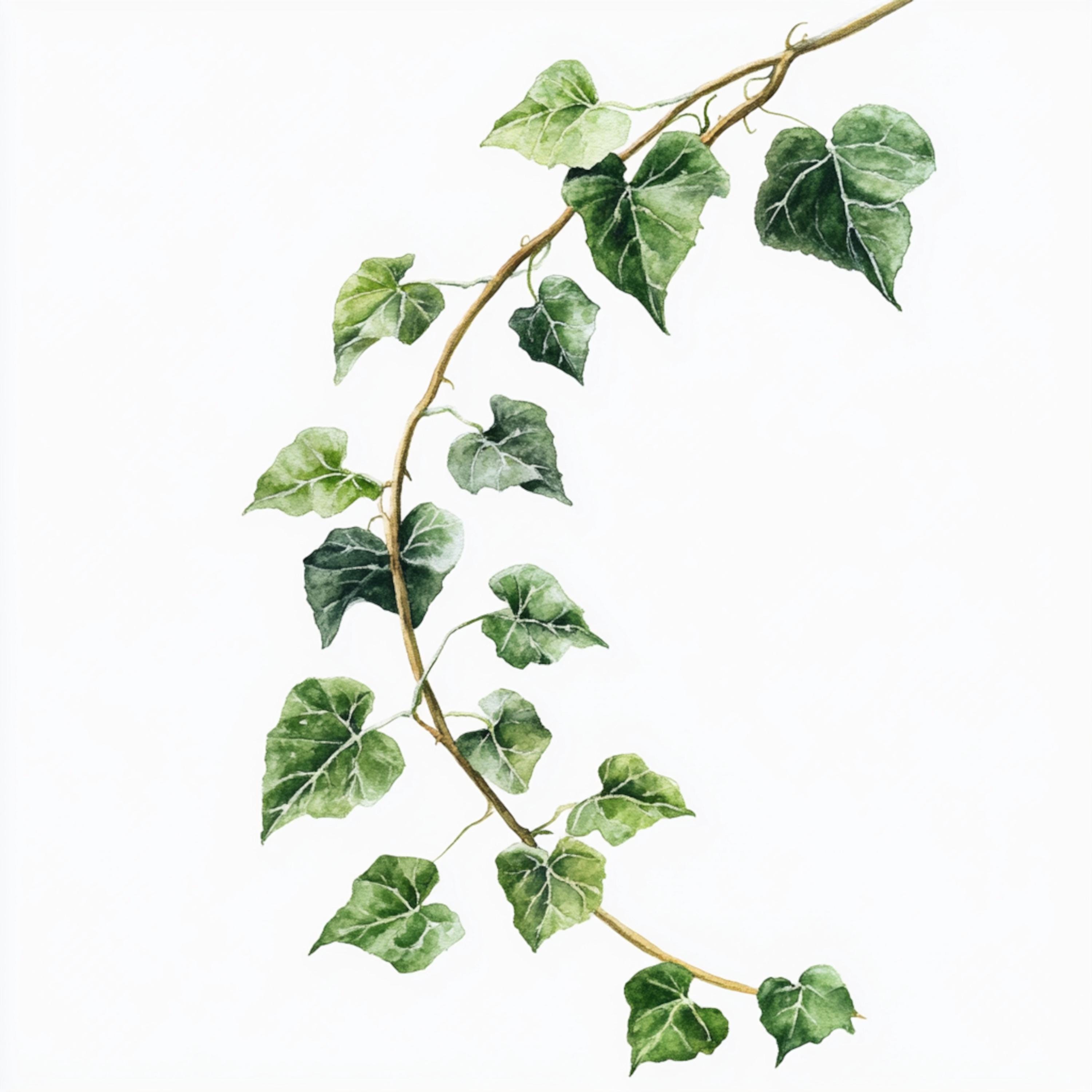 Printable Ivy Branch Decor, Watercolor 10 Images, Ivy Botanical Art ...