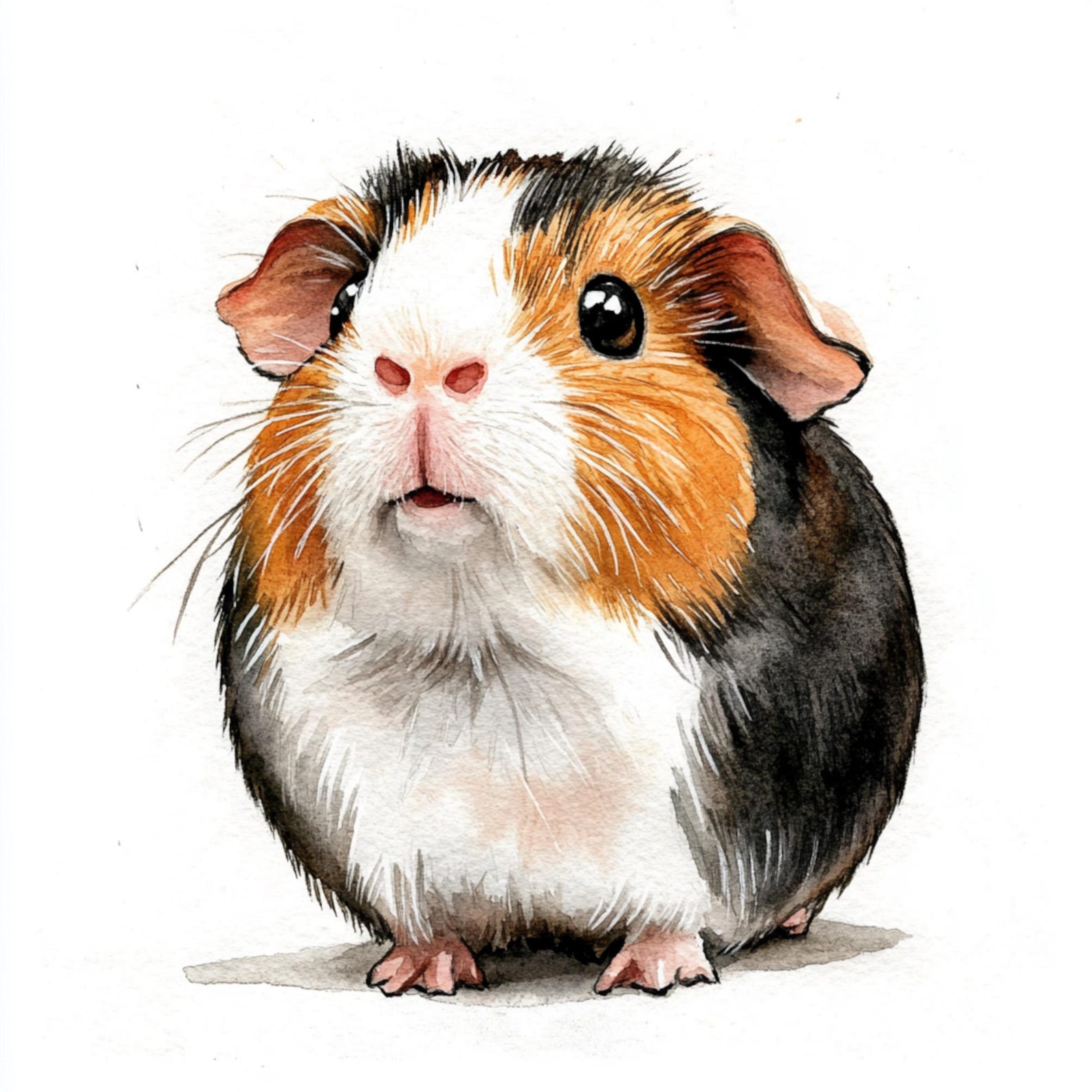 10 Printable Cute Guinea Pig, Watercolor Guinea Pig, Fun Clipart ...