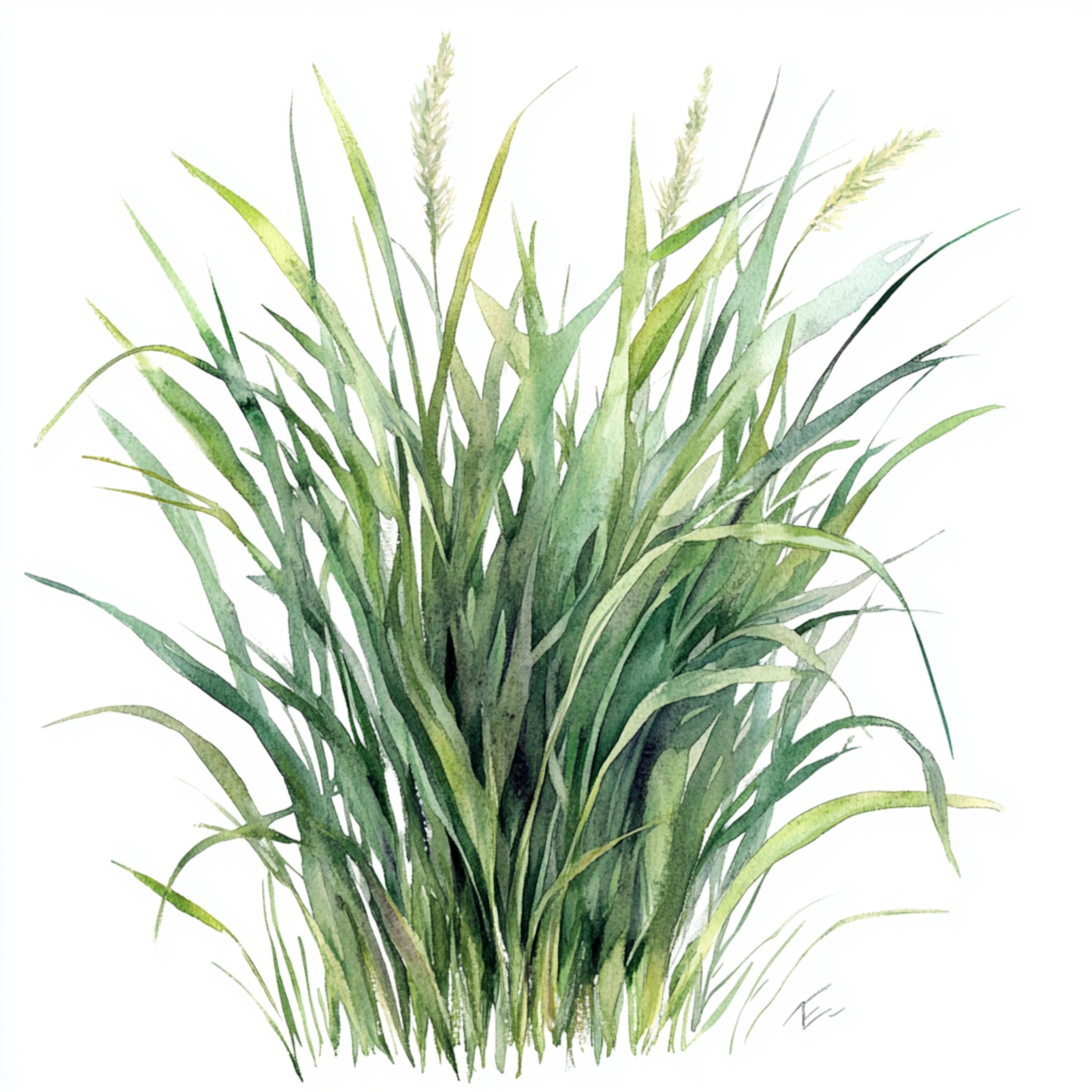 Printable Madow Grass Decor, Watercolor Grassland Flowers, Grass ...