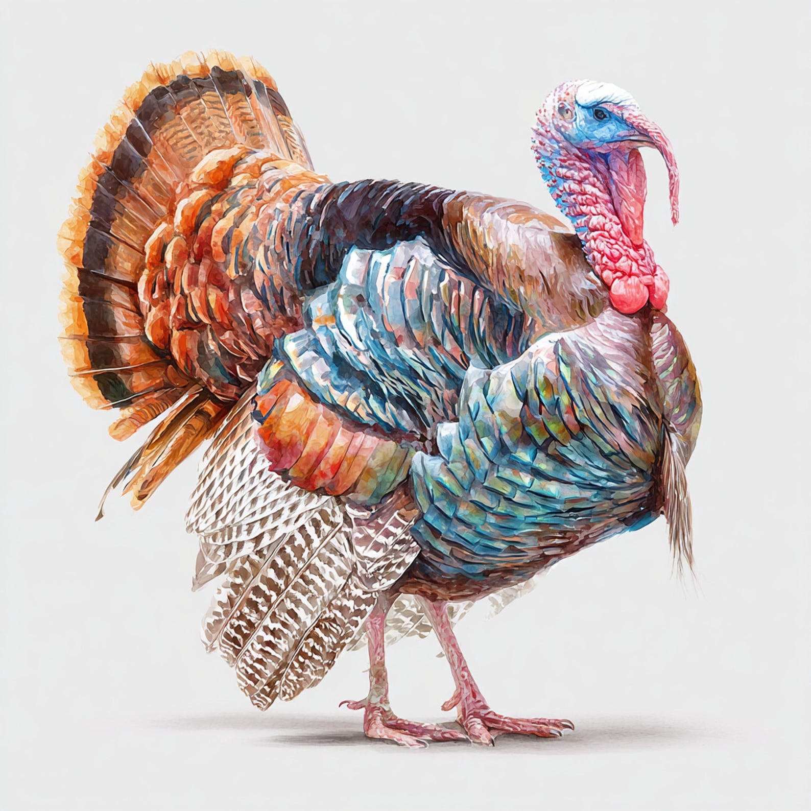 12 Printable Turkey Clipart, Watercolor Thanksgiving, Cute Clipart ...
