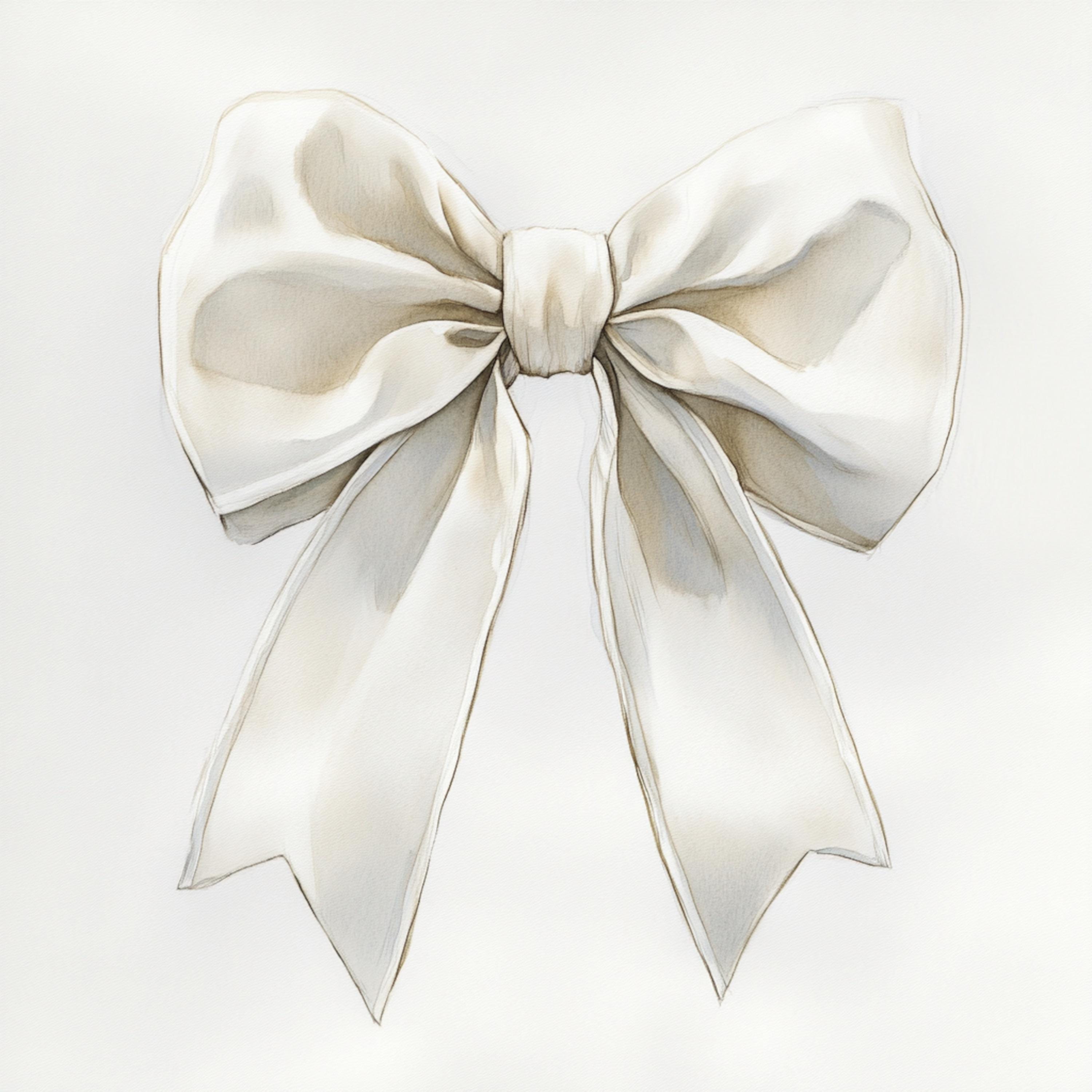 Printable White Bows, Watercolor Bows Clip Art, Printable Jpgs, Bows ...