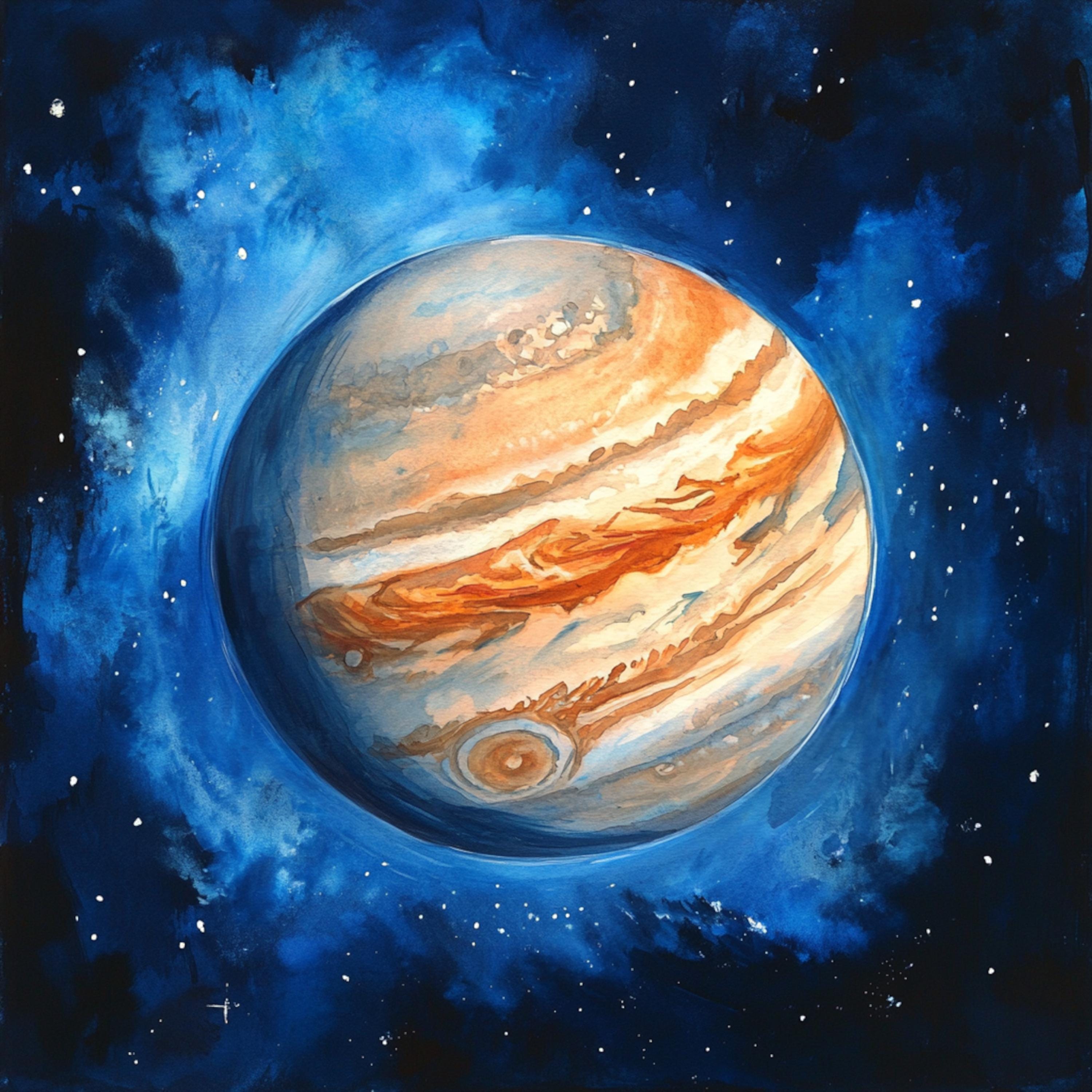 Printable Jupiter Art, Watercolor Jupiter, 10 Planet Clipart, Printable ...