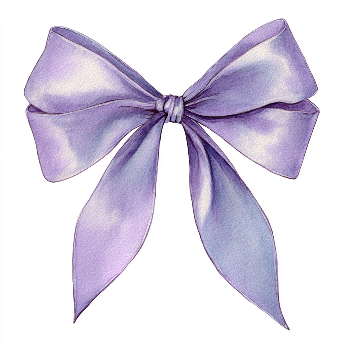 12 Printable Purple Bows, Watercolor Bows Clip Art, Printable Jpgs ...