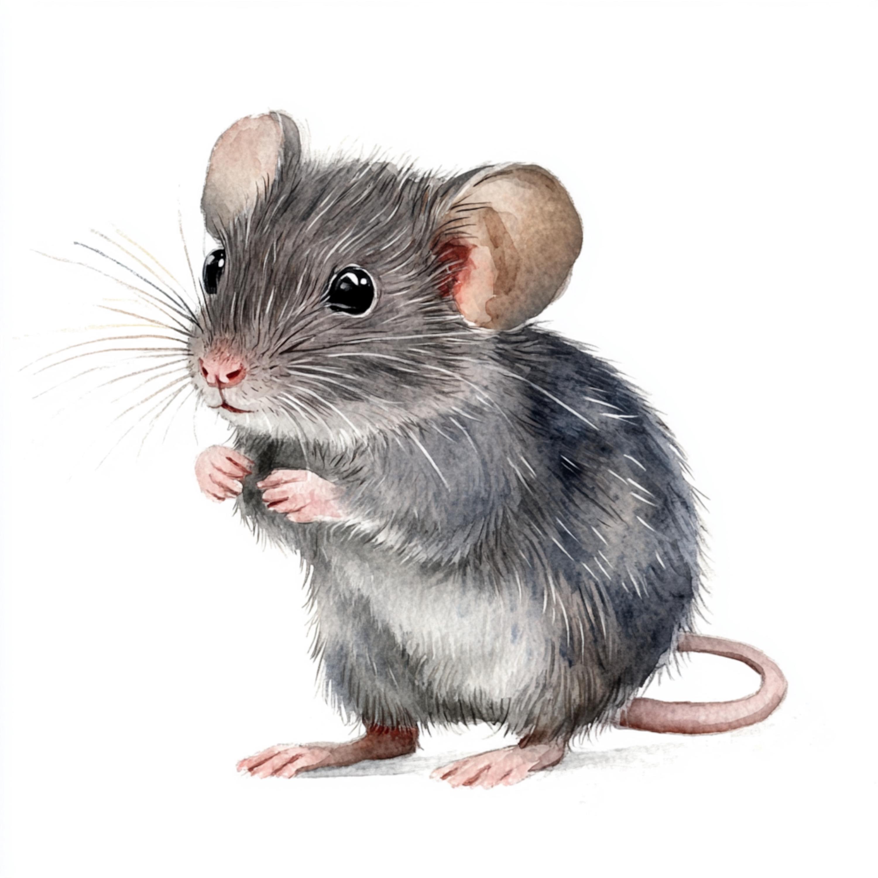 8 Printable Little Rat, Watercolor Baby Rat, Cute Rat Clipart ...