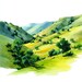 12 Printable California Spring Landscape Art, California Hills ...