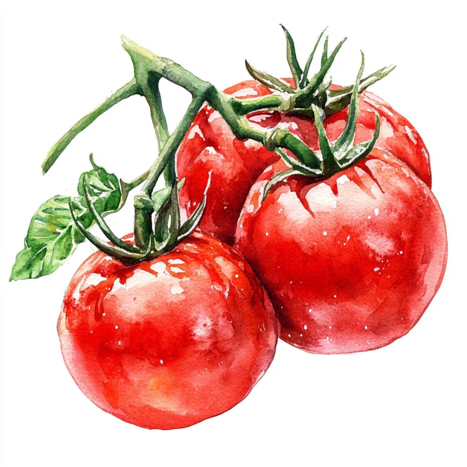 Printable Tomato Decor, Watercolor Images, Tomatoes Art, 10 Clip Art ...