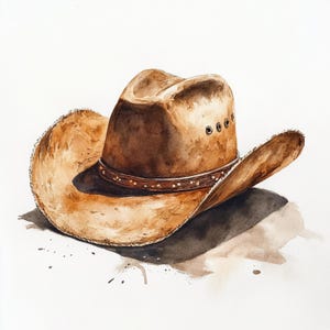 10 Printable Cowboy Hats, Watercolor Cowboy Hat, Cowboy Hat Print ...