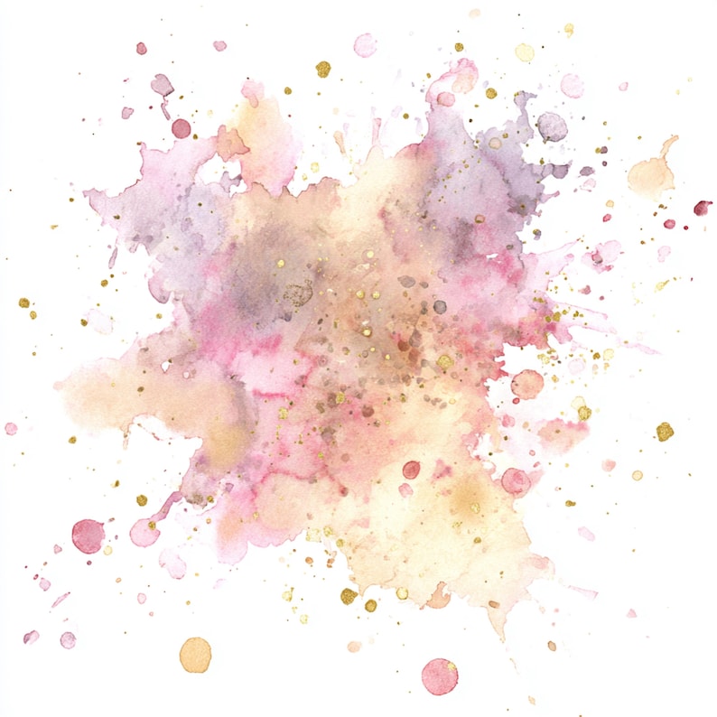 10 Printable Watercolor Abstract Splatter, Watercolor Pink Beige ...