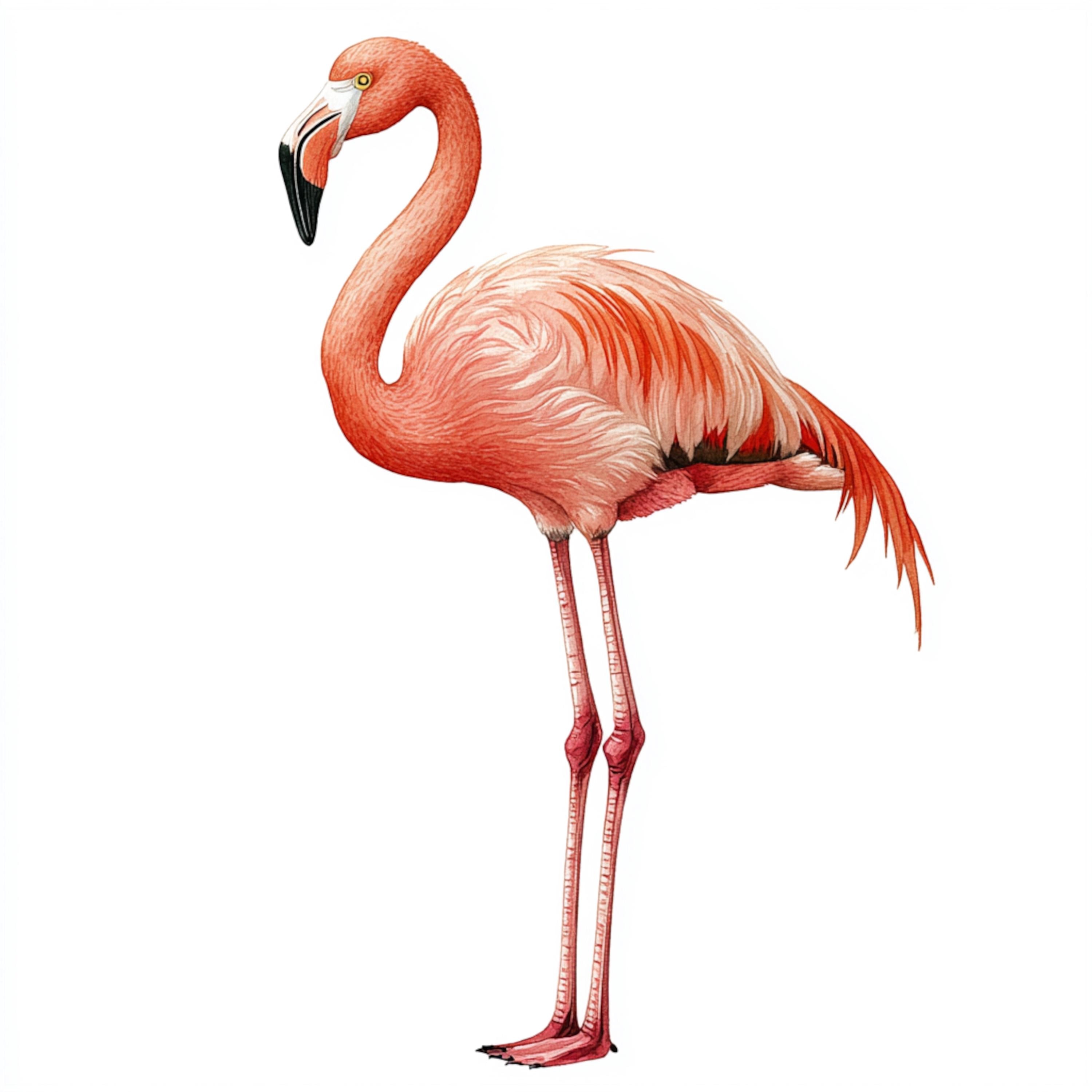 10 Printable Flamingos, Watercolor Flamingo, Big Birds, Realistic ...