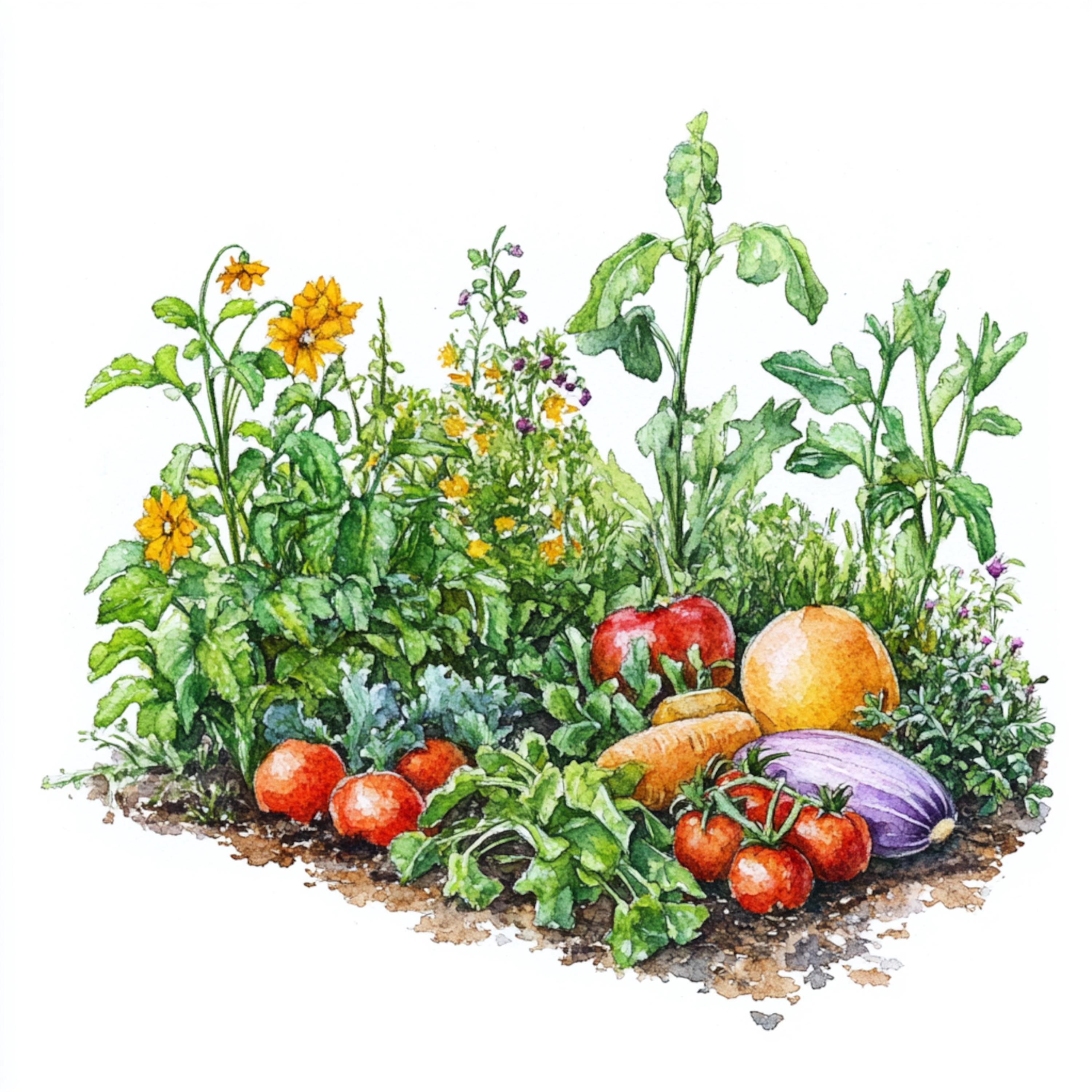 Printable Vegetable Garden Decor, Watercolor Images, Garden Art, 10 ...