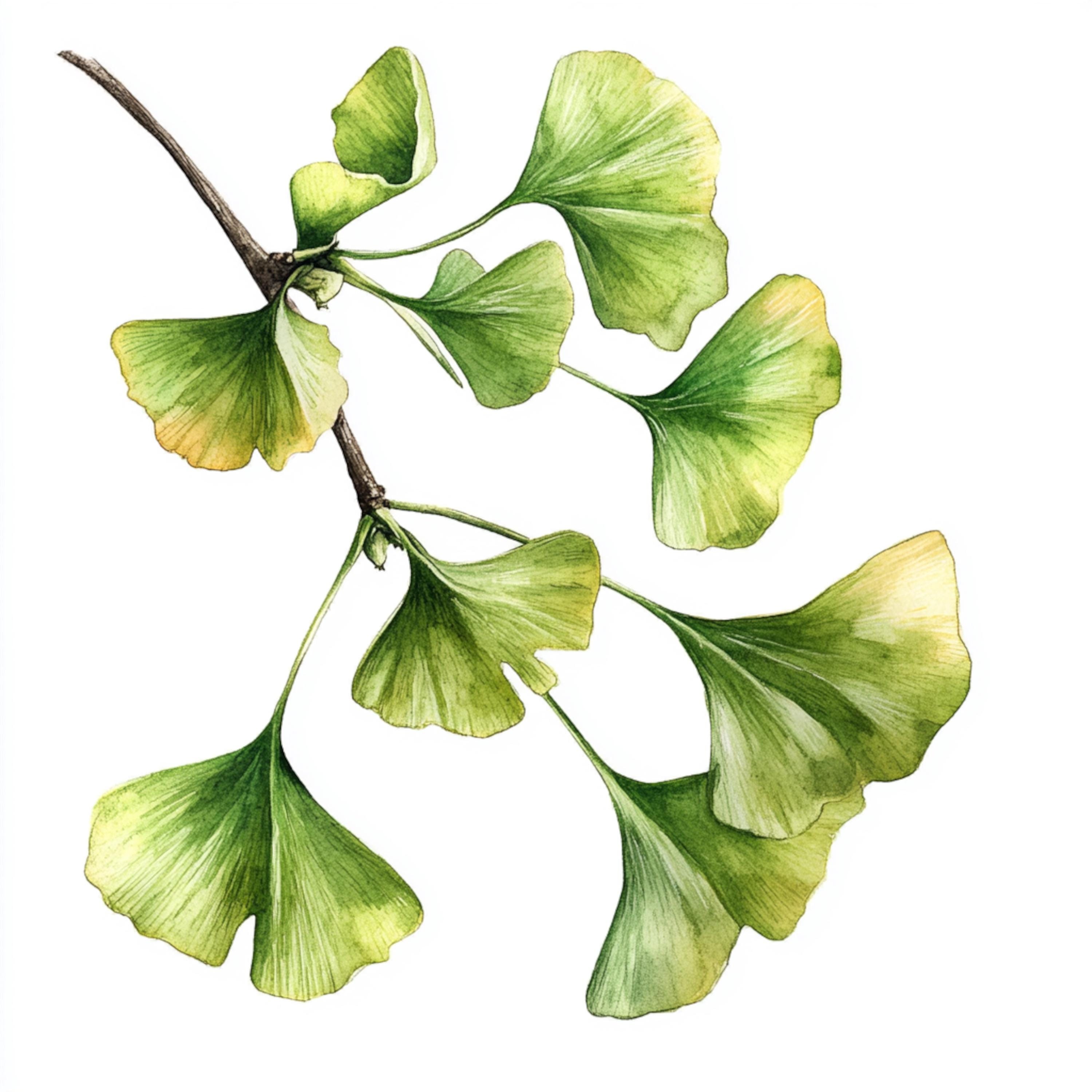 Printable Ginkgo Leaves, Watercolor 10 Images, Ginkgo Botanical Art ...