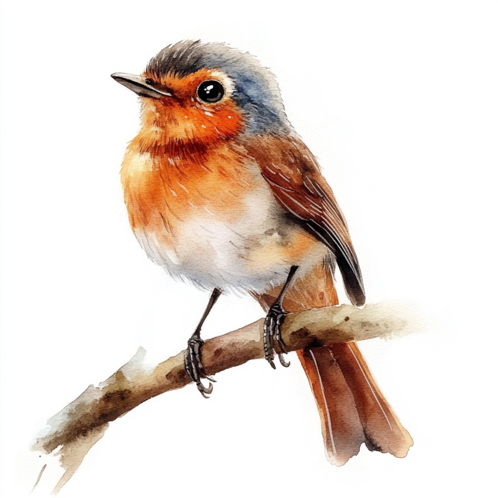 10 Printable Robin, European Robin, Watercolor Style, Christmas Clip ...