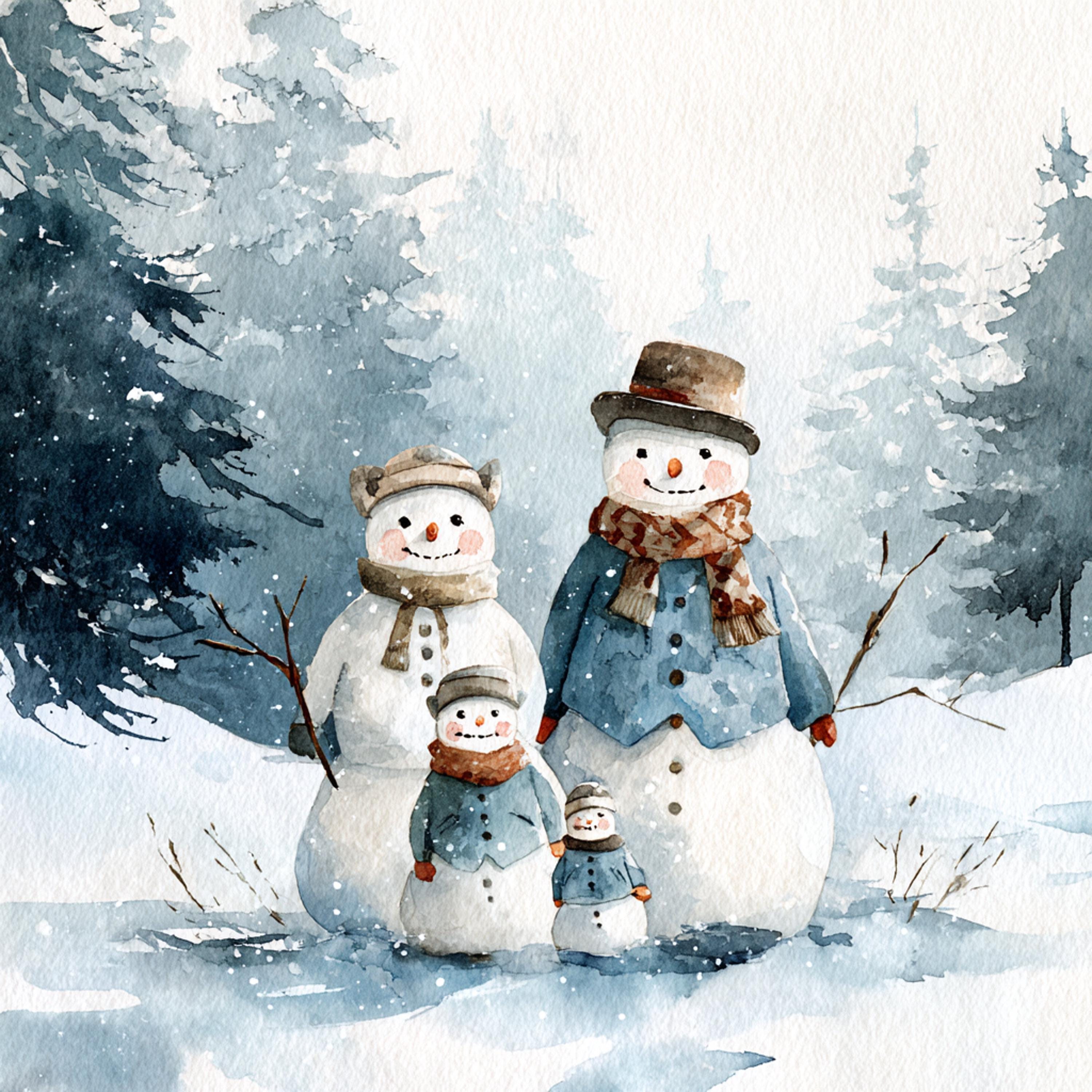 13 Printable Snowmen Family, Family of Snowman Art, Printable ...