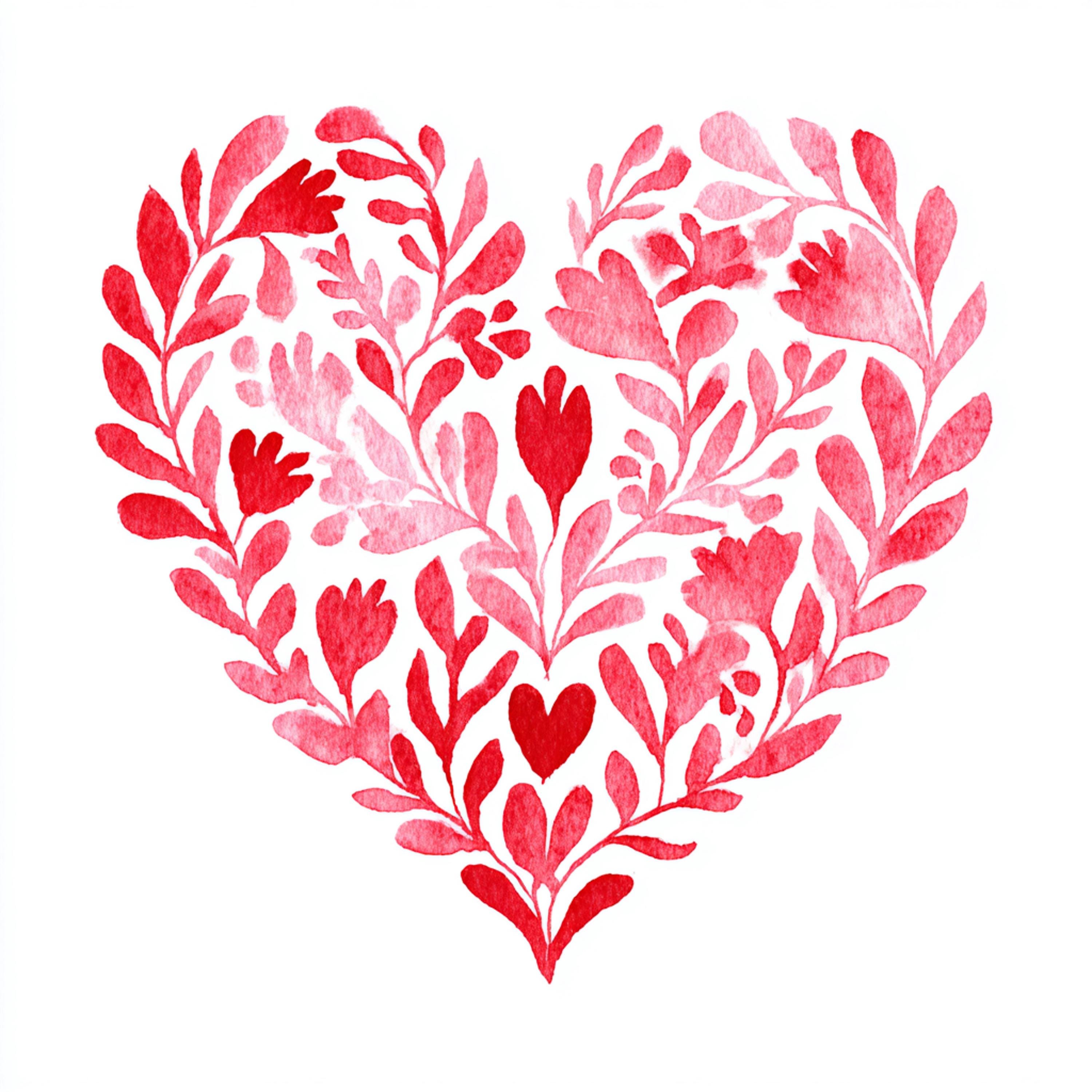 10 Printable Watercolor Red Heart, Watercolor Heart, Red Heart Clip Art ...