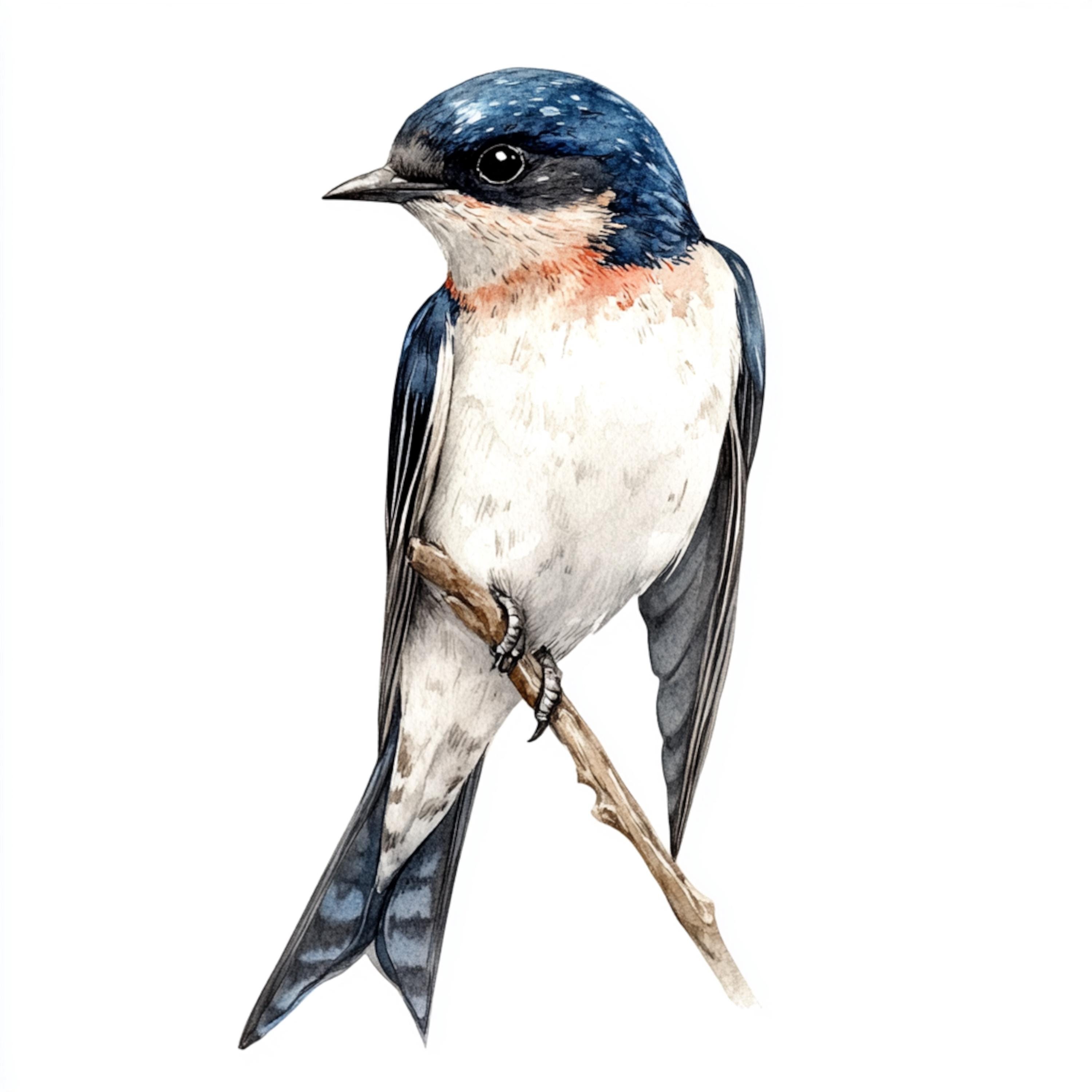 10 Printable Swallow, Swallow Bird, Watercolor Bird, Swallow Clip Art ...