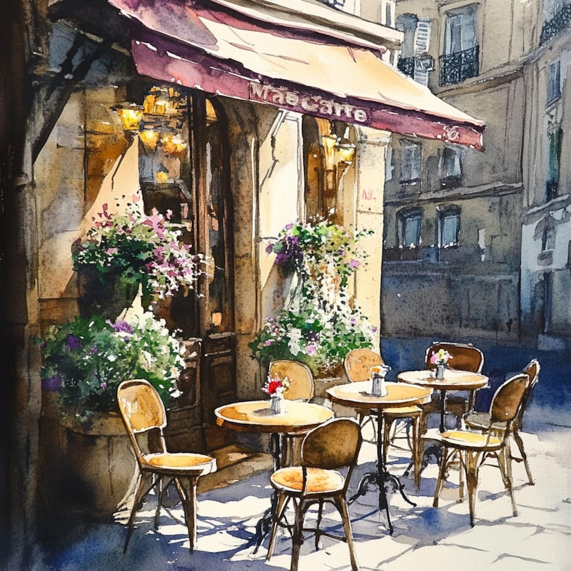 Cafe Scene Wall Art - Etsy