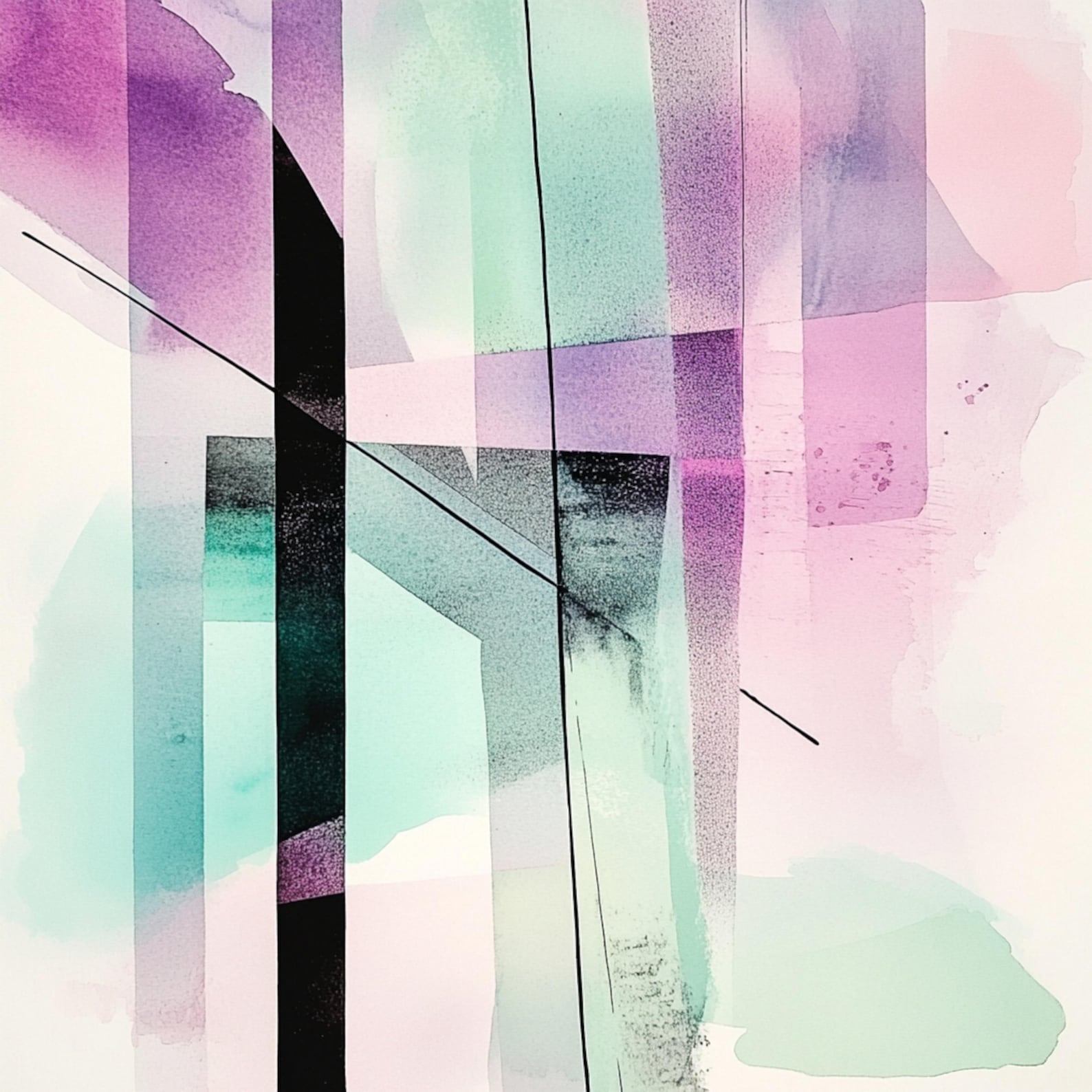 10 Printable Watercolor Abstract, Geometry Watercolor, Abstracts ...
