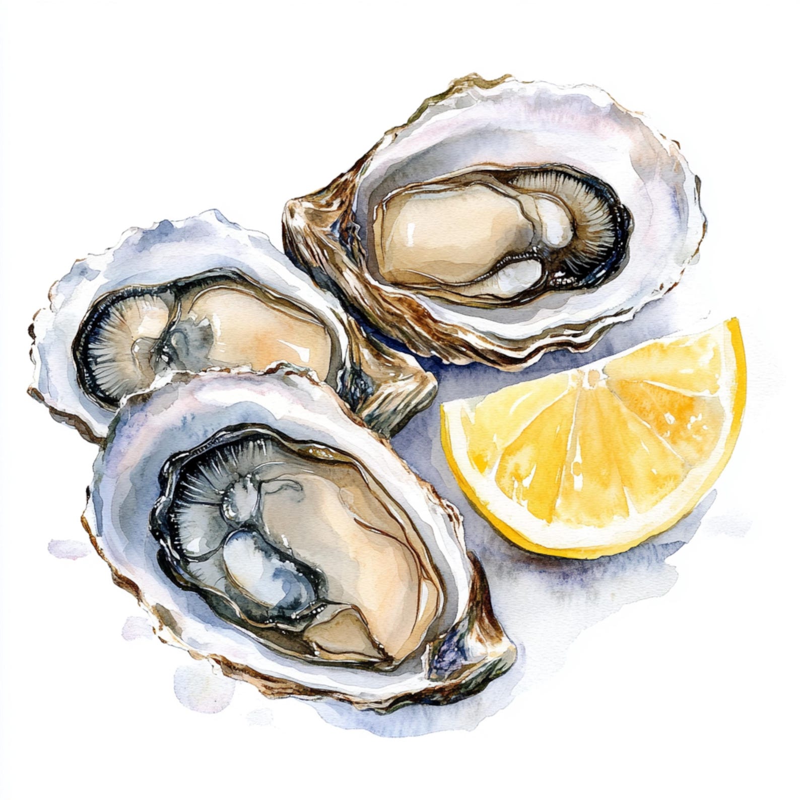 Printable Oyster Clipart, Oyster Watercolor, Nautical Clip Art ...