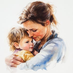 Printable Mother and Baby, Mother and Child Clipart, Mother's Day Card ...