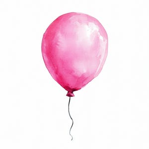 Printable Pink Balloons, Watercolor Party Ballons, Printable Jpgs ...