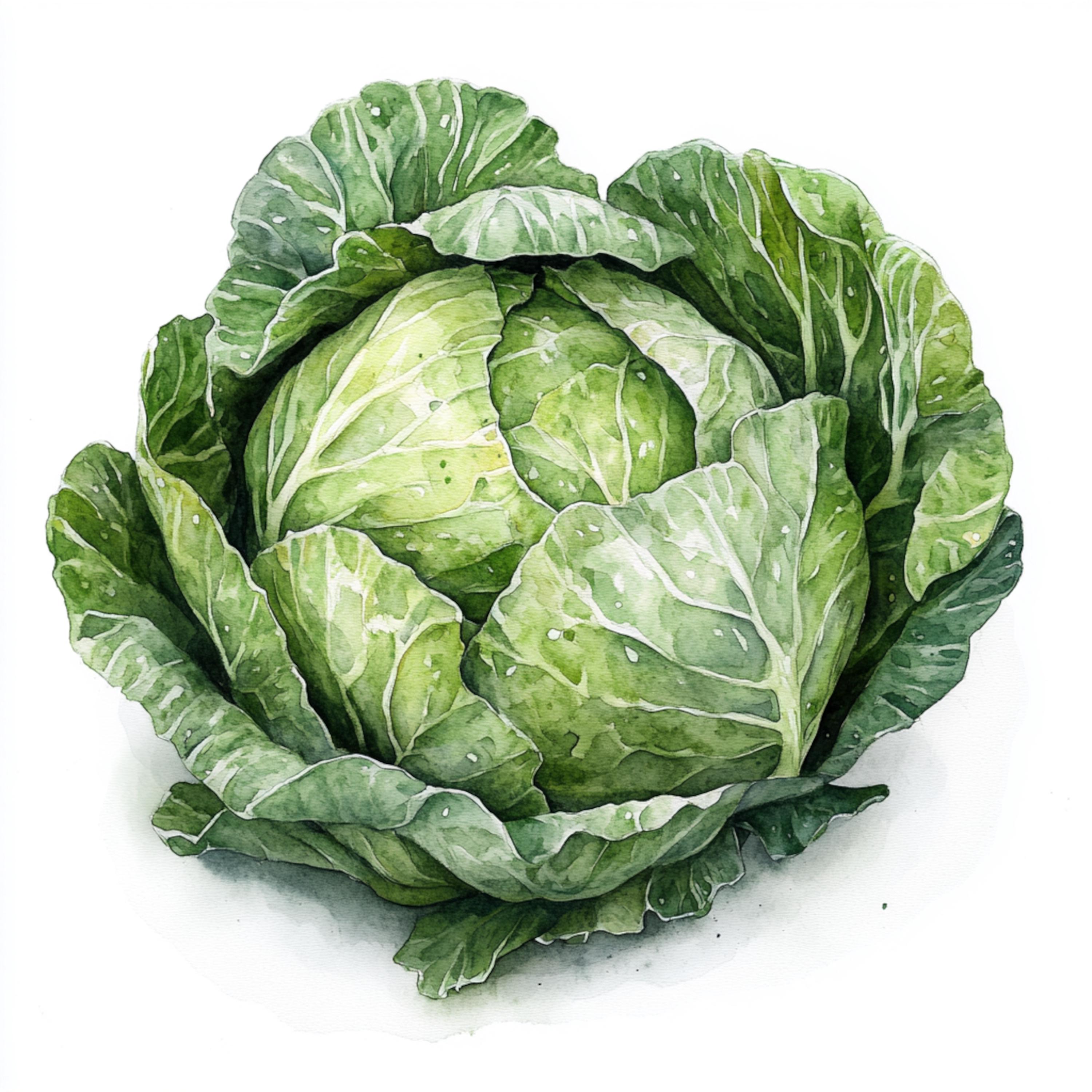 Printable Cabbage Decor, Watercolor Images, Cabbages Art, 10 Clip Art ...