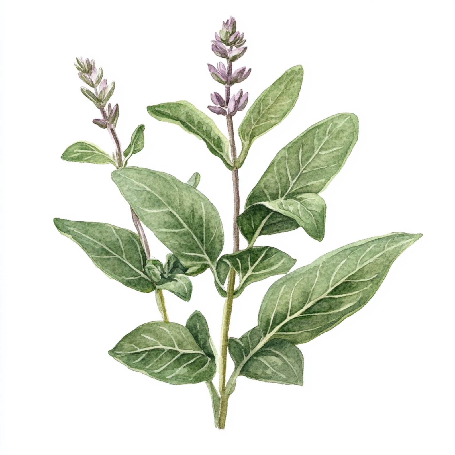 10 Printable Sage Herb, Watercolor Images, Sage Clip Art, Printable ...