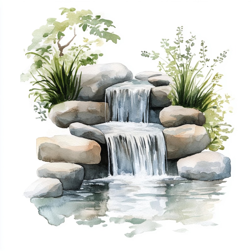 Abstract Art Waterfall - Etsy