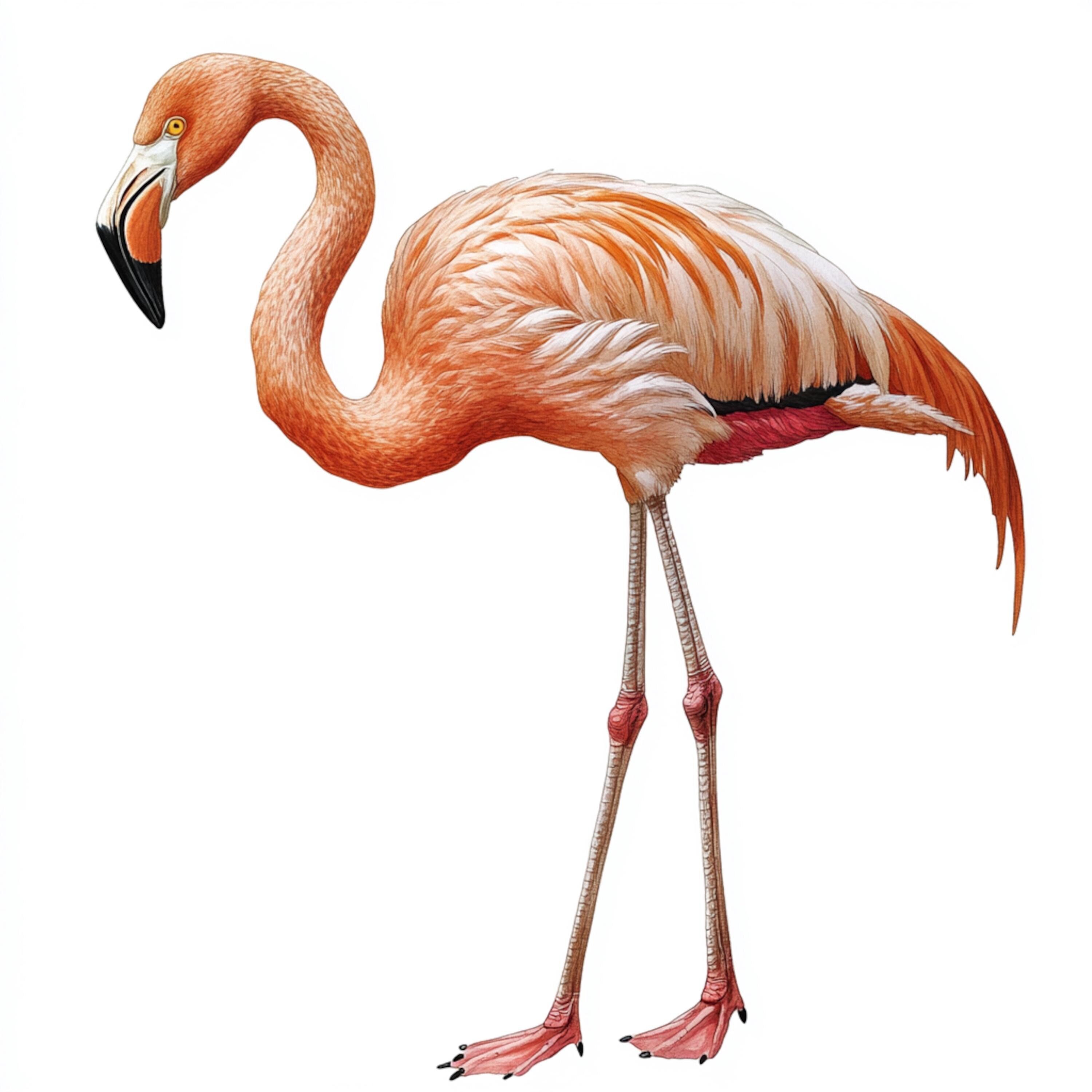 10 Printable Flamingos, Watercolor Flamingo, Big Birds, Realistic ...