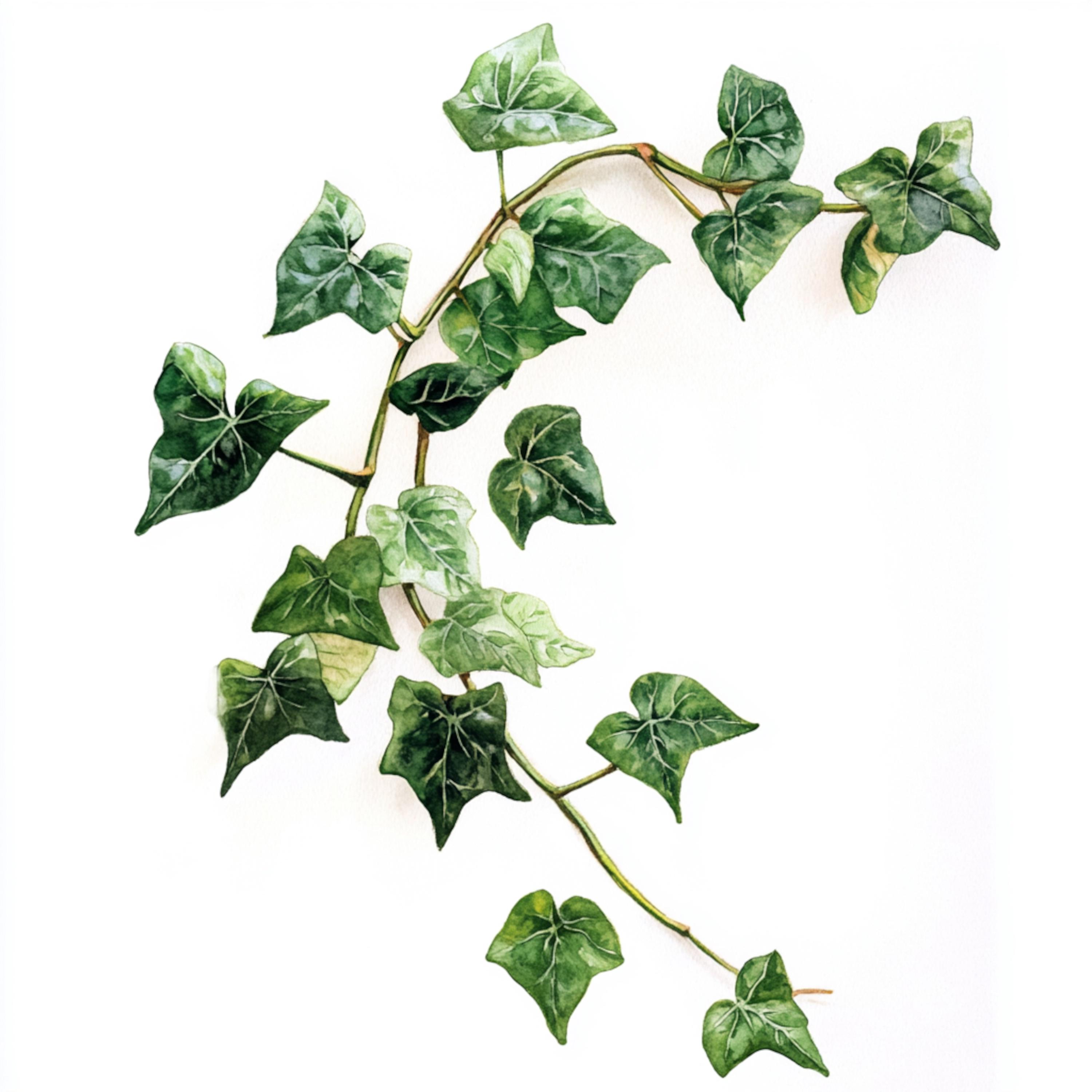 Printable Ivy Branch Decor, Watercolor 10 Images, Ivy Botanical Art ...