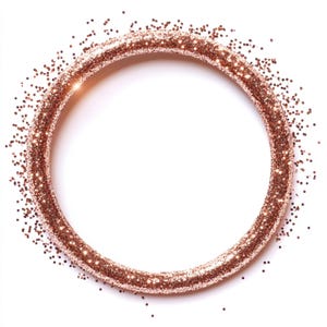 Printable Pink Glitter Circle Frame, Watercolor Rose Gold Ring, Frame ...