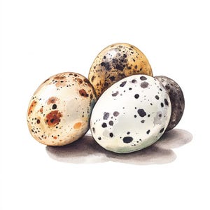 10 Printable Quail Eggs, Watercolor Easter Eggs Art, Easter Gift Decor ...