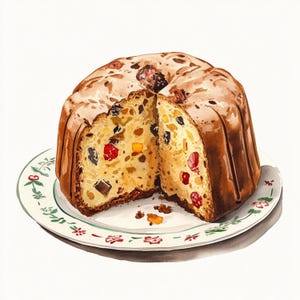 10 Printable Easter Panettone Art, Watercolor Images, Panettone on ...