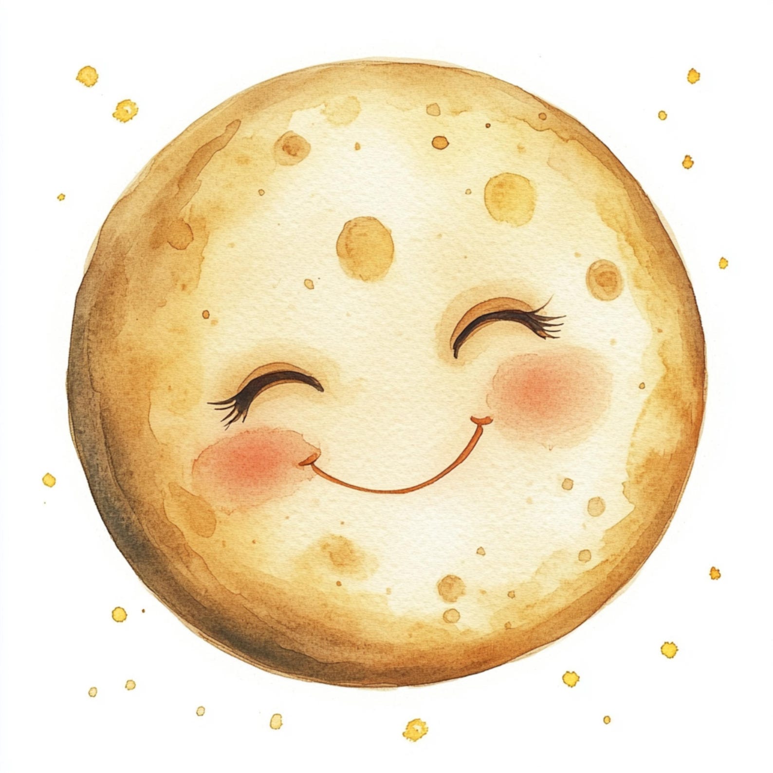 10 Printable Moon Art, Watercolor Moon, Cartoon Moon Clipart, Moon on ...