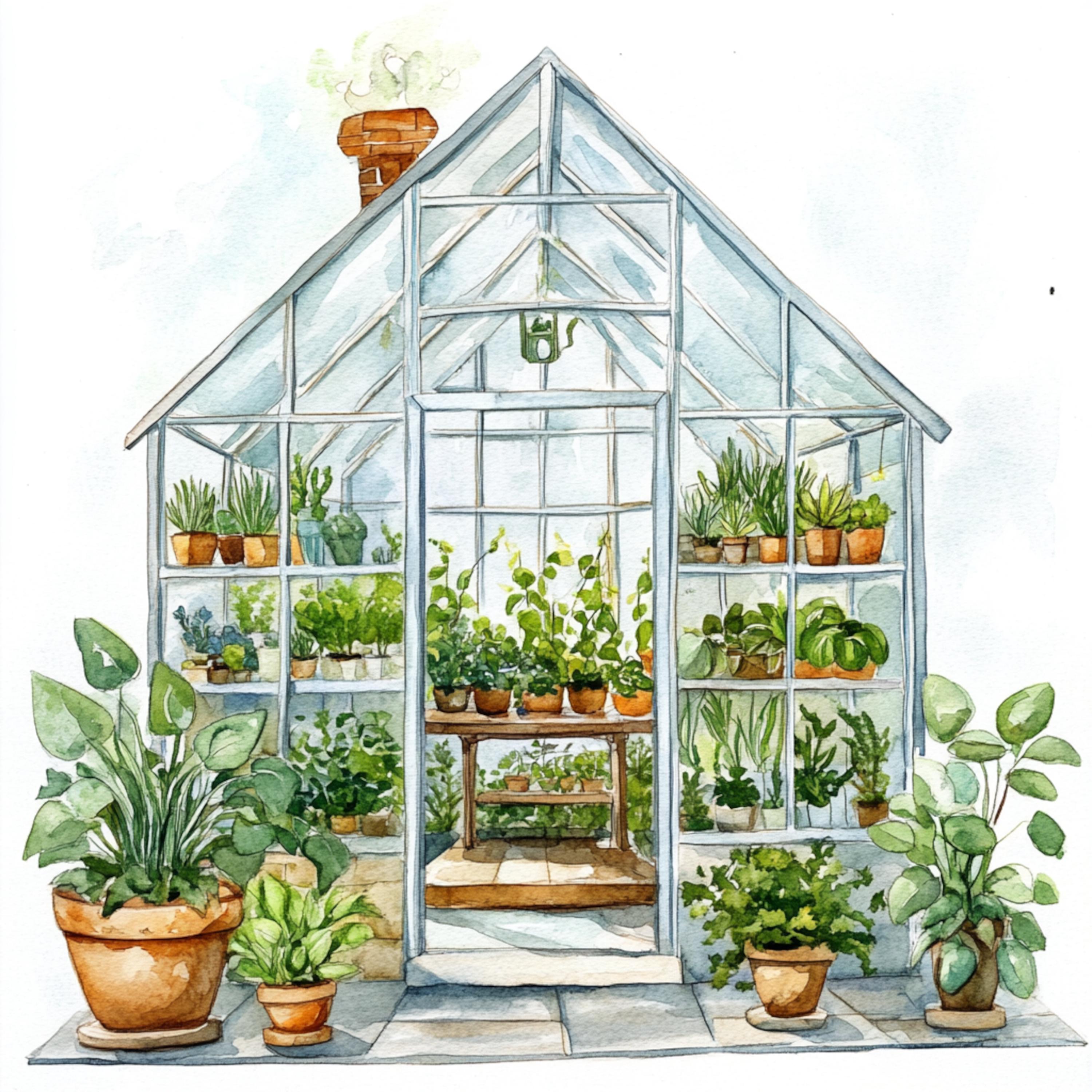 10 Printable Greenhouse, Floral Garden, Floral Greenhouse, Gardening ...