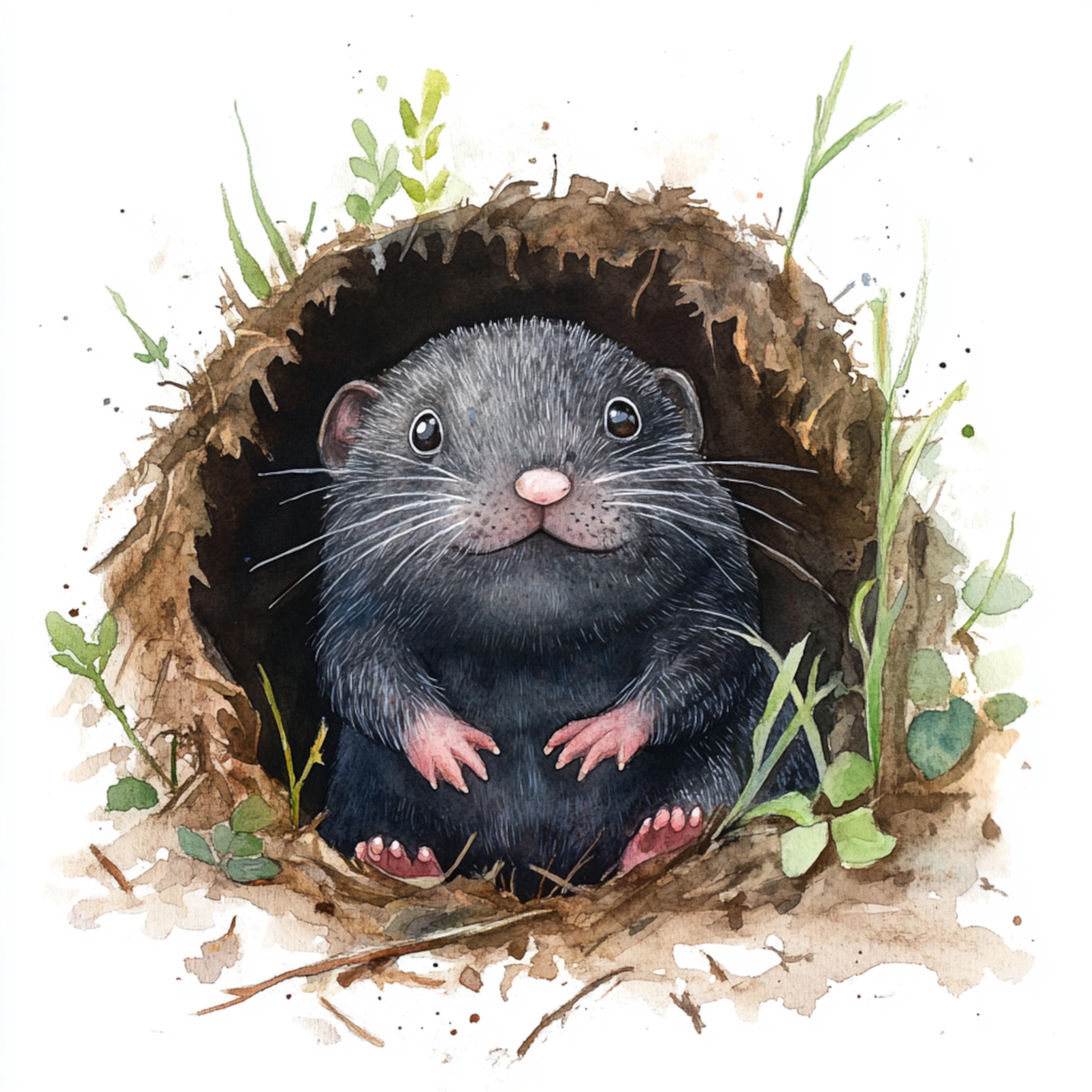 Printable Cute Mole Clipart, Moles Watercolor Art, Printable JPG ...