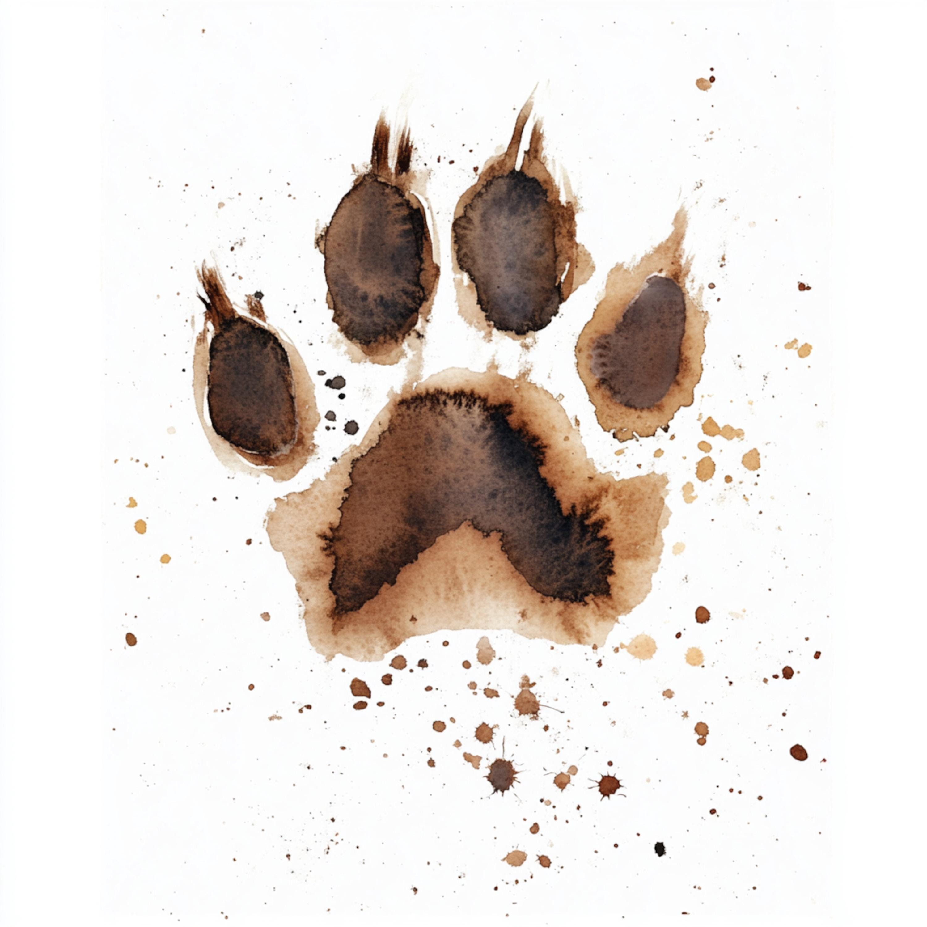 10 Printable Cat Paw Clipart, Watercolor Paws, Cute Cats Paws ...