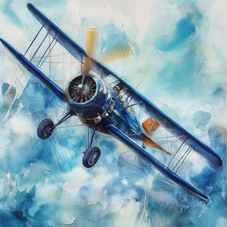 Printable Vintage Airplane, Airplane Prints, Kids Room Wall Art ...