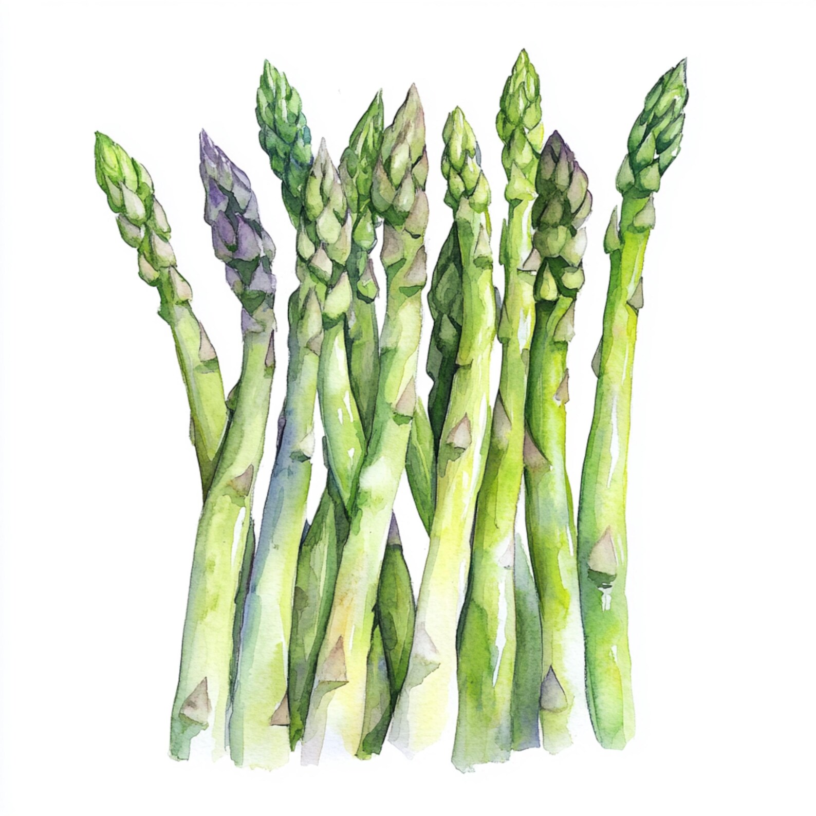 10 Printable Asparagus Art, Watercolor Asparagus, Asparagus Print ...