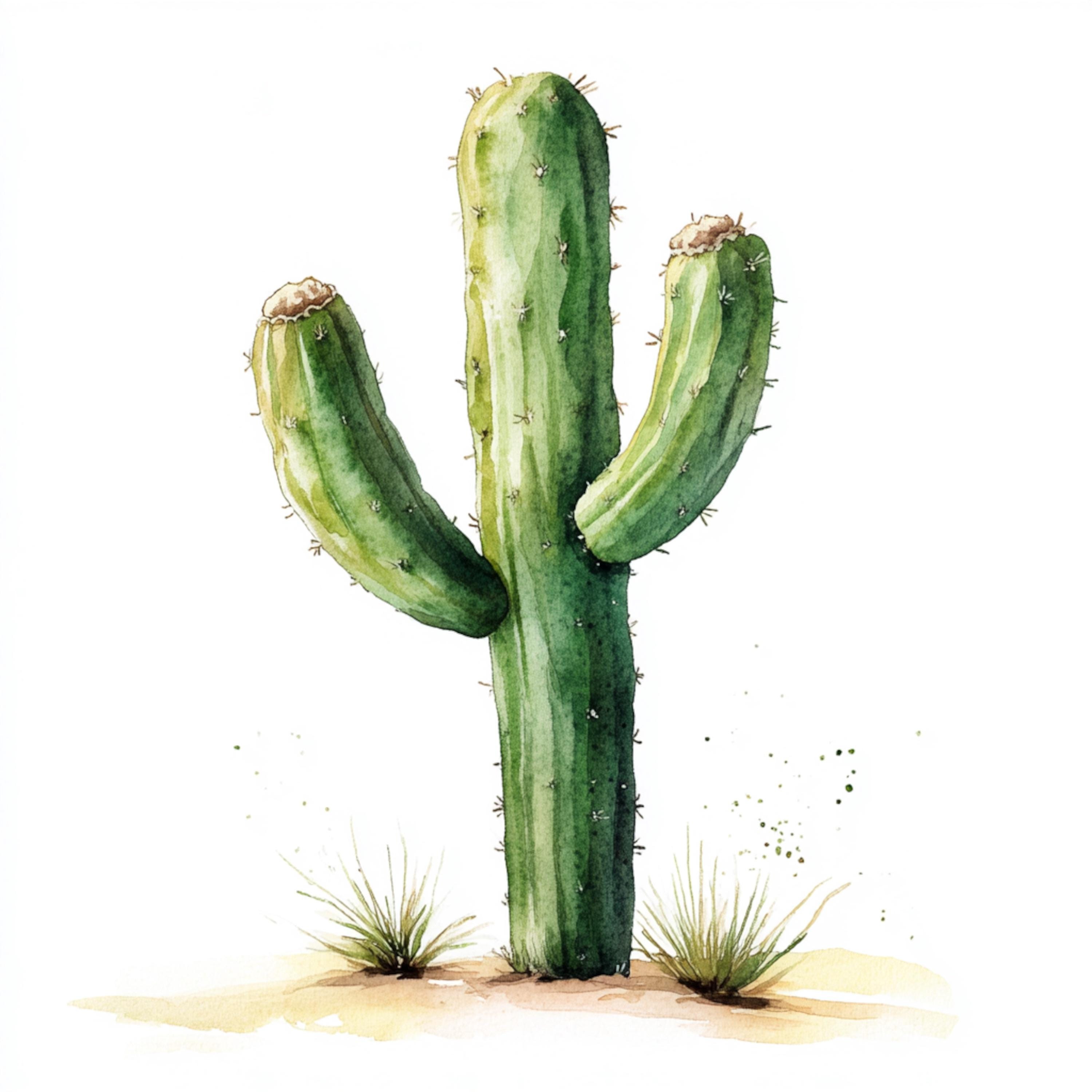 10 Printable Cactus in Desert Decor, Watercolor Images, Cactus ...