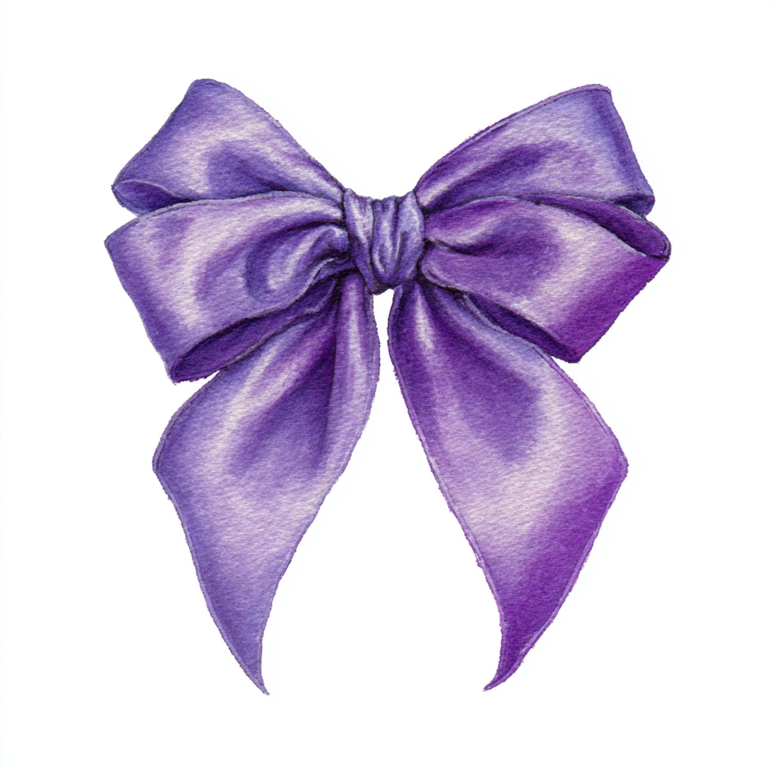 12 Printable Purple Bows, Watercolor Bows Clip Art, Printable Jpgs ...